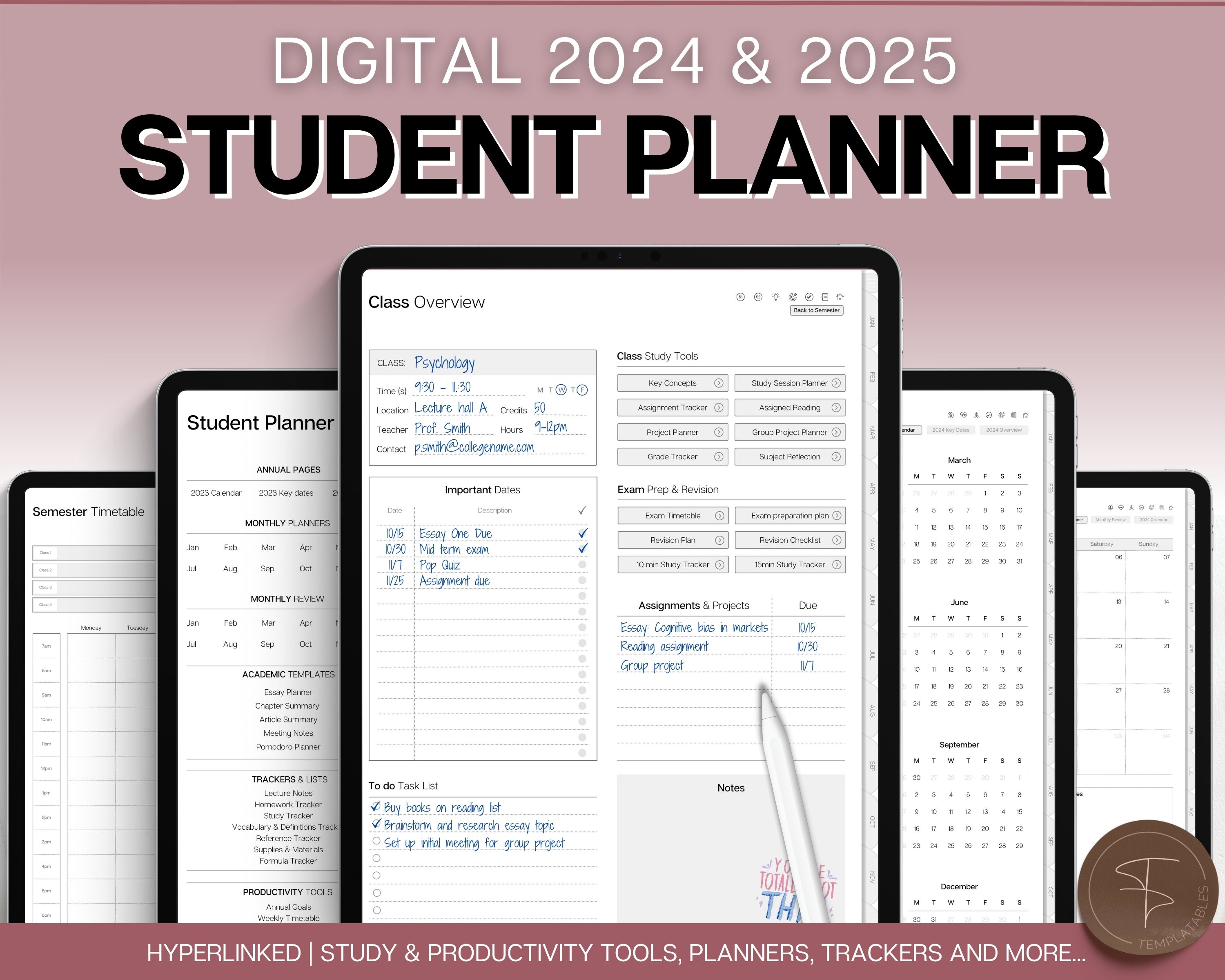 Digital Student Academic Planner 2024-2025 | GoodNotes & iPad Planner