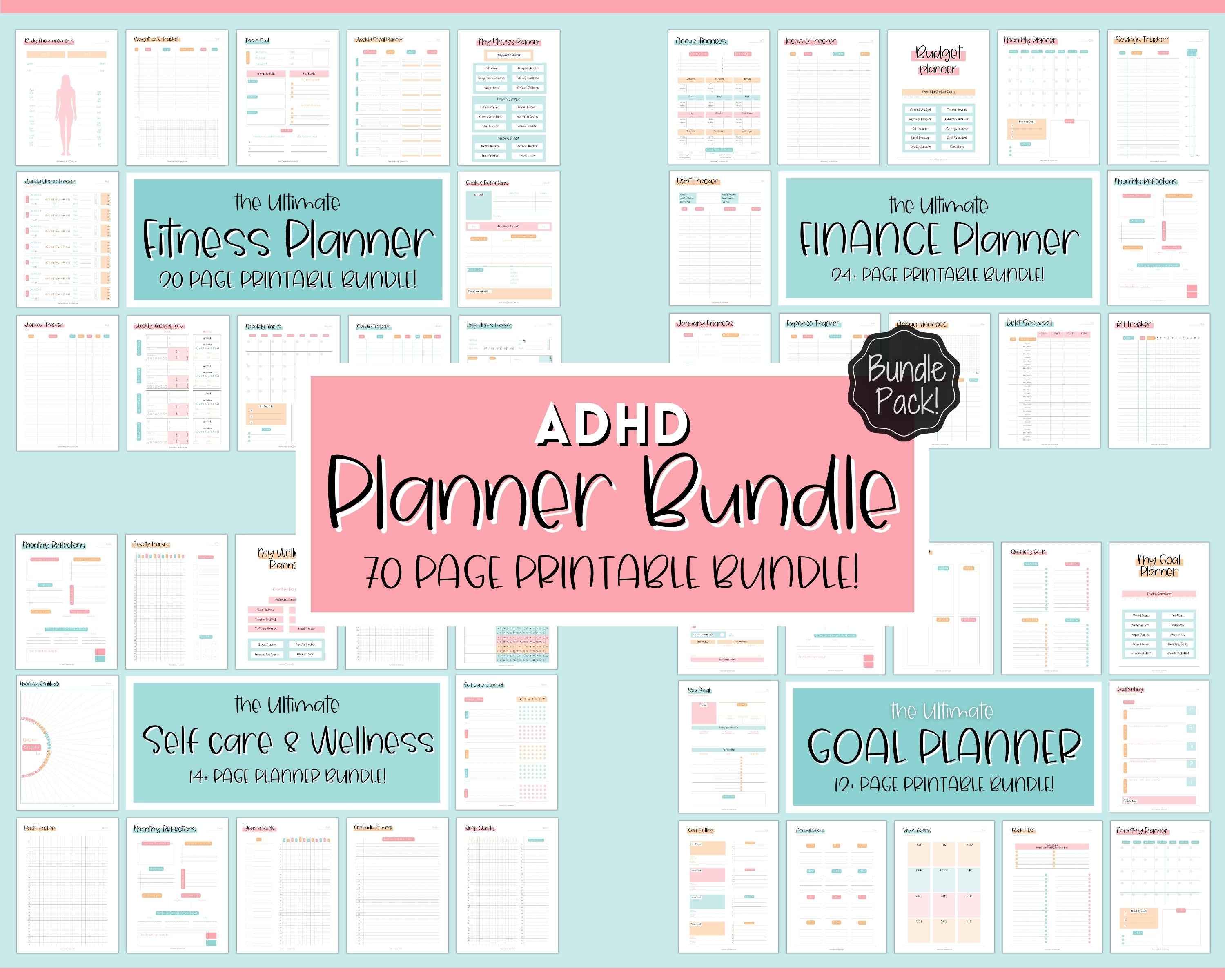 Ultimate ADHD Planner Bundle | ADHD Neurodivergent Daily Life Planner