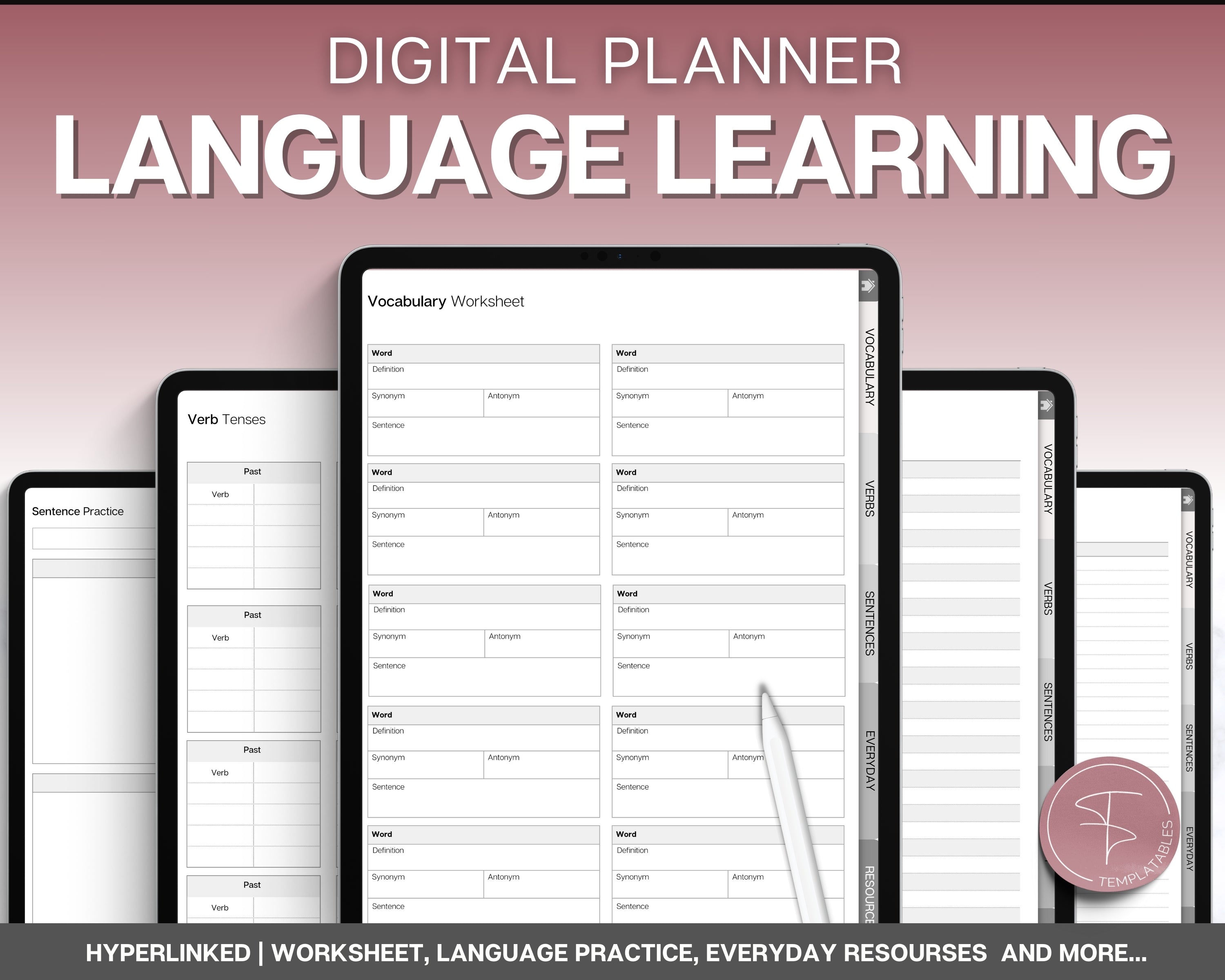 Language Learning Digital Planner | Study Korean, Japanese, Spanish ...