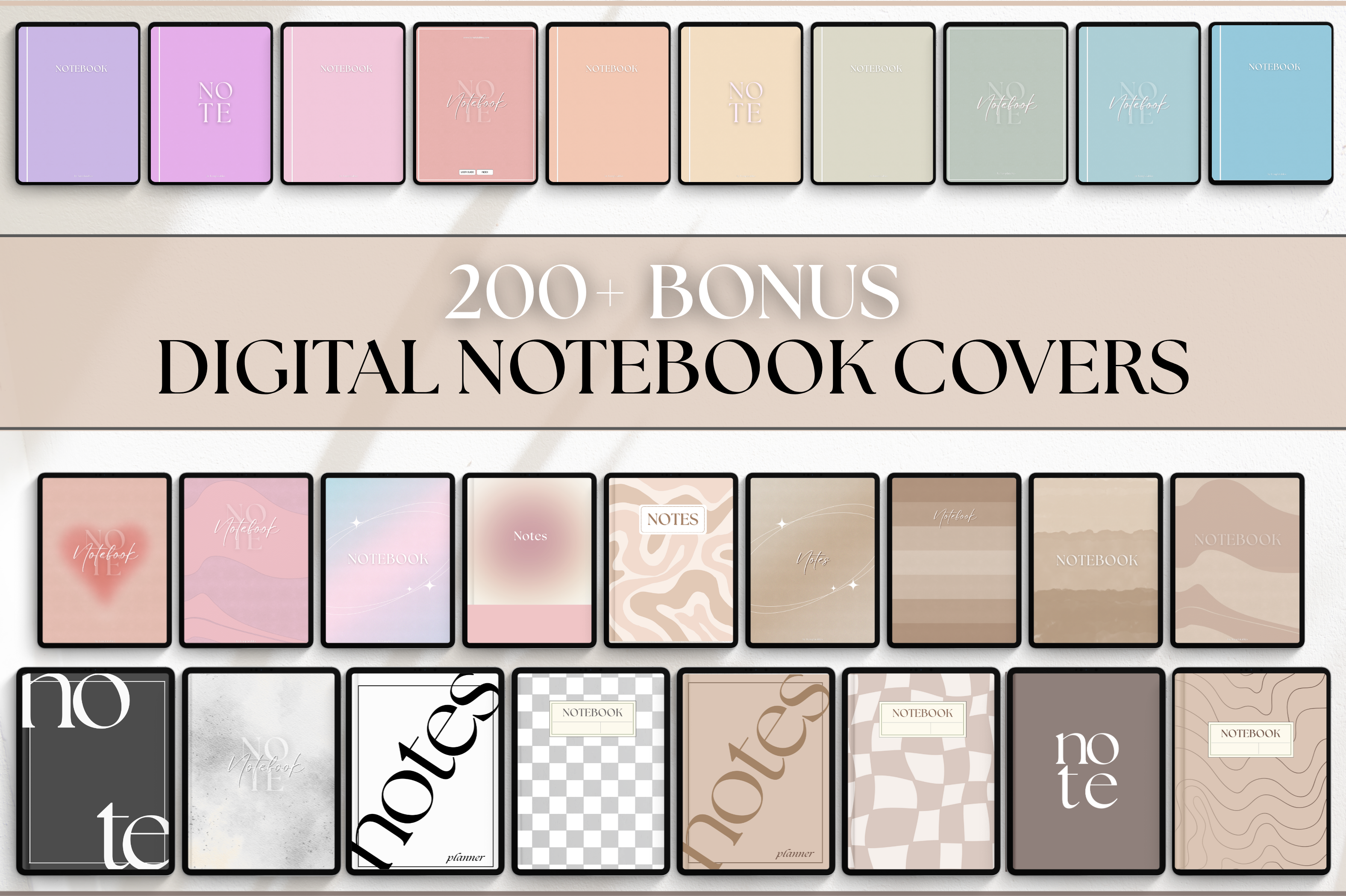 200+ FREE Digital Notebook Covers