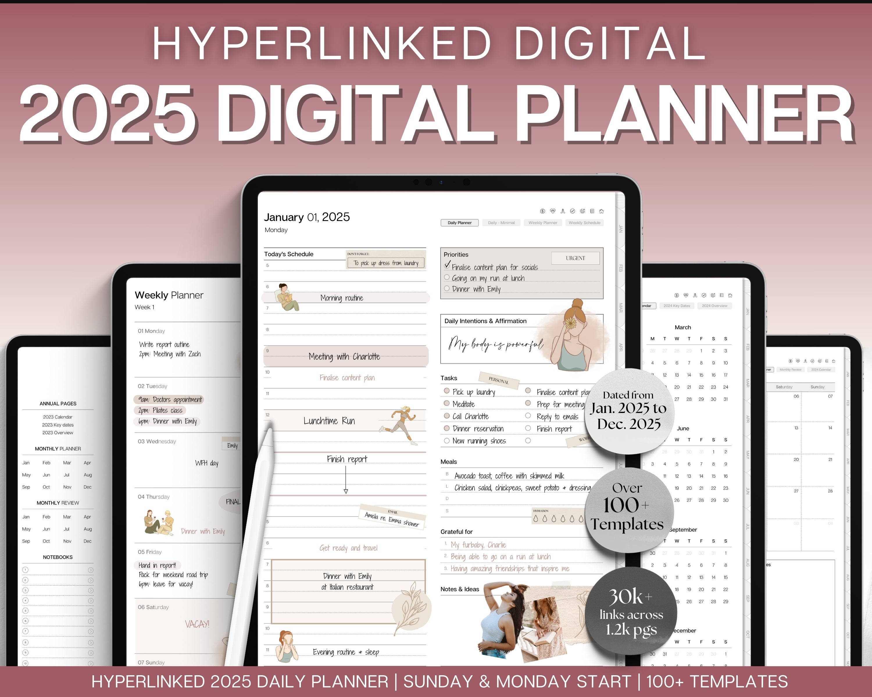 2025 Ultimate Digital Planner | Productivity, Fitness, Life, Goals, Budget