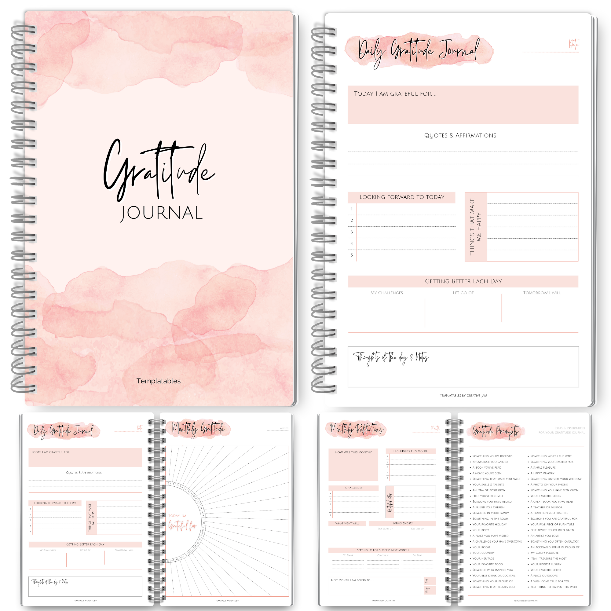Gratitude & Mindfulness Journal | Self Care Planner & Positivity Diary