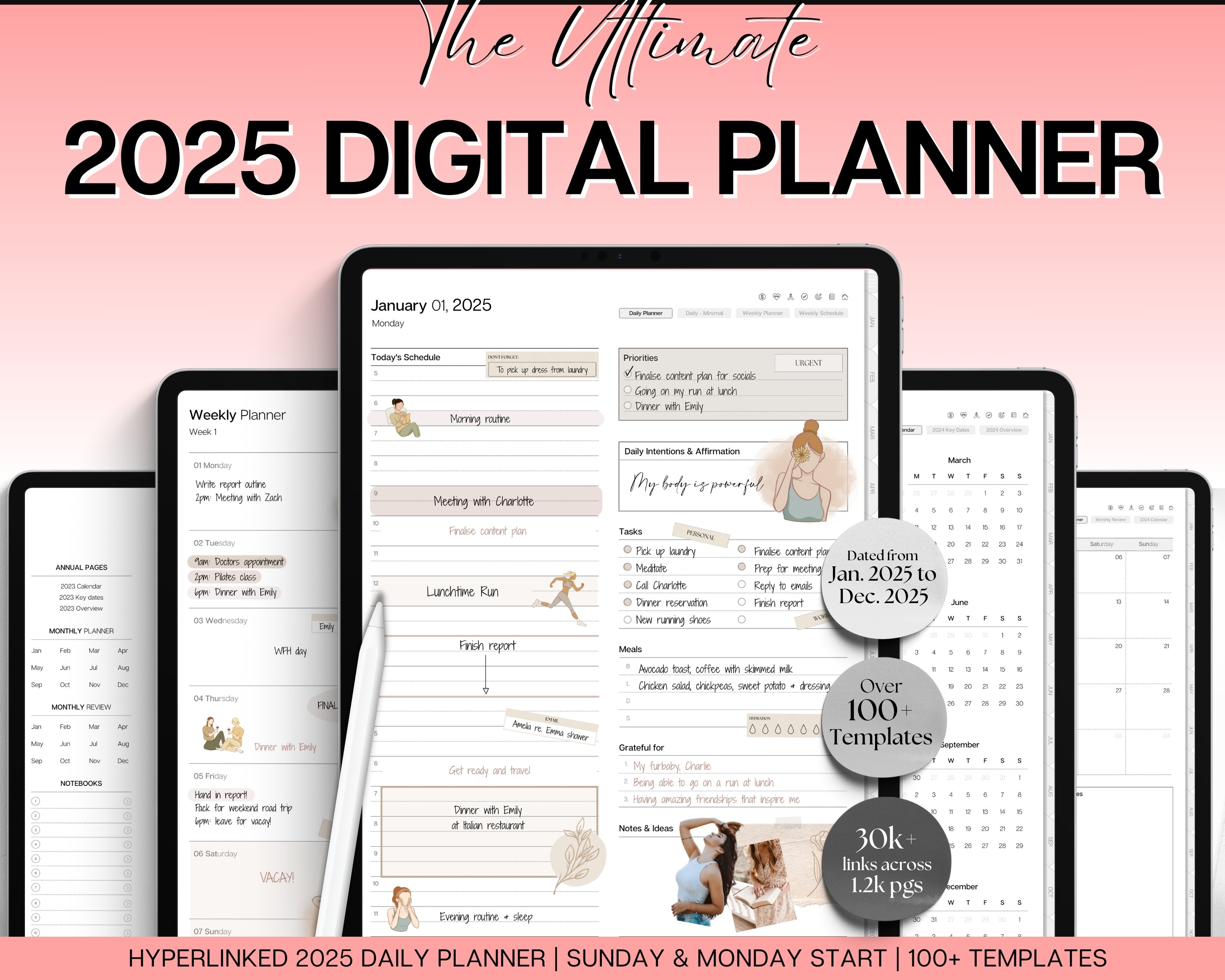 2025 Ultimate Digital Planner | Productivity, Fitness, Life, Goal