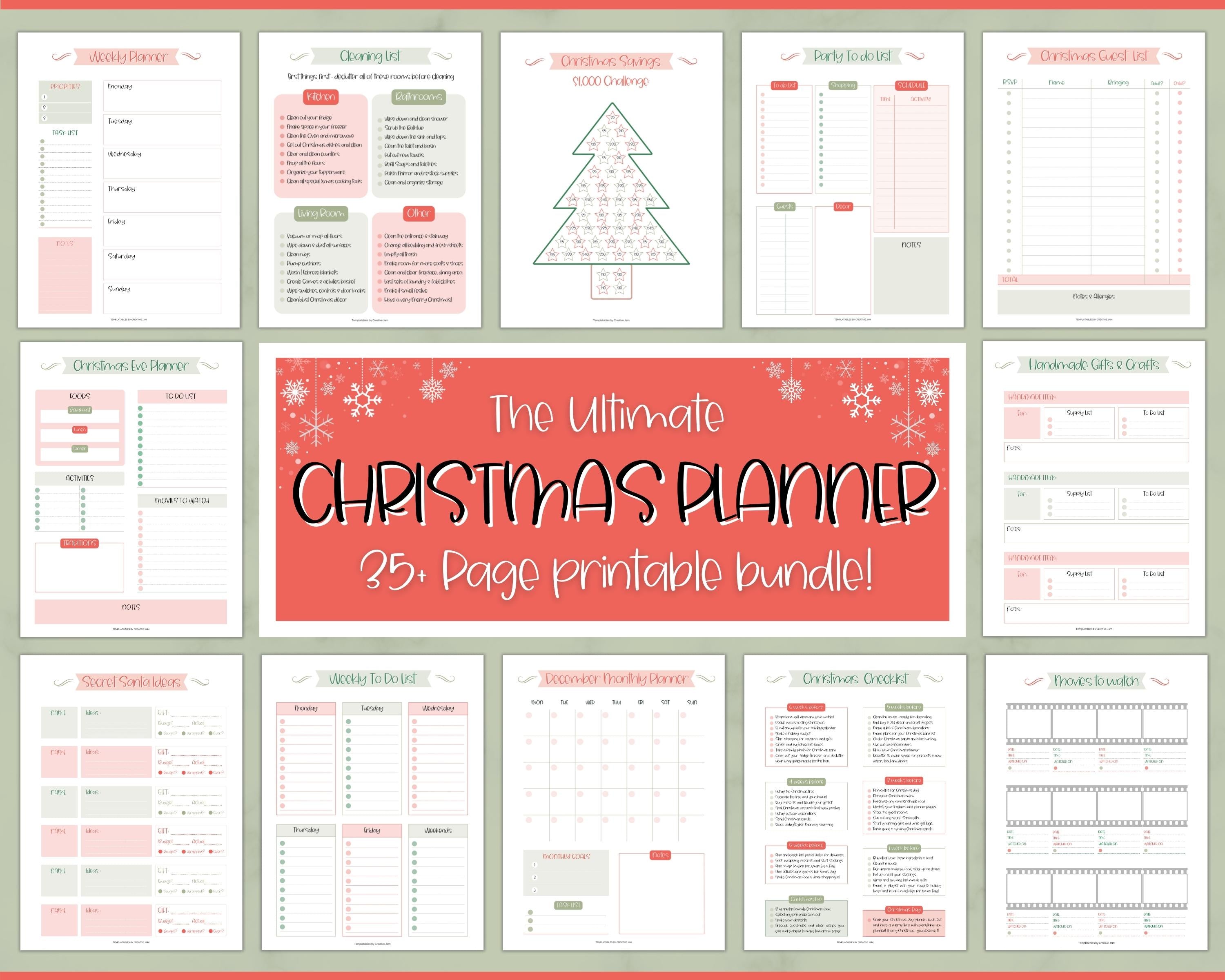 Ultimate Christmas Planner Bundle | Gifts, Party, Budget Printables