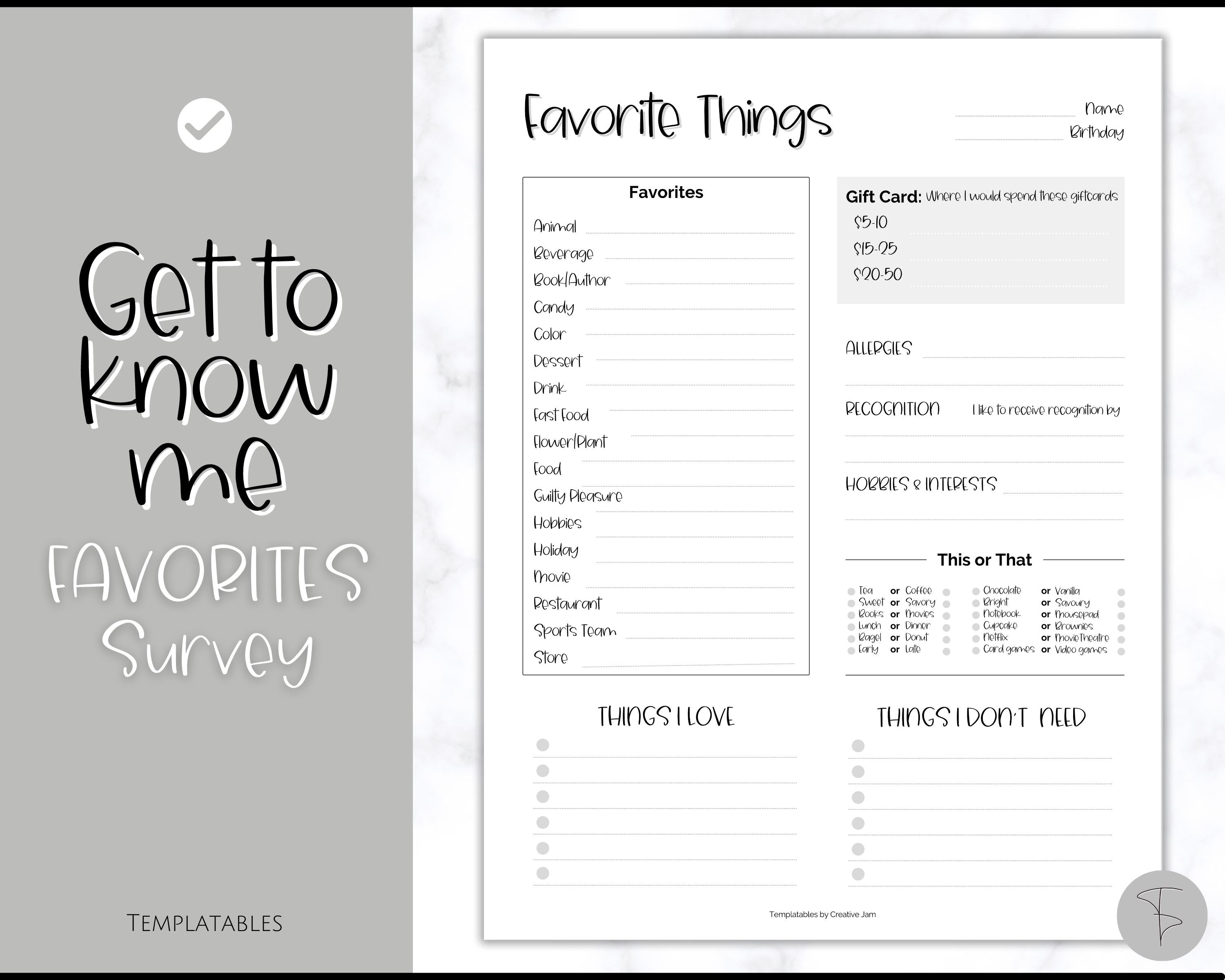 Get To Know Me Printable Game | Get To Know You Ice Breaker Game