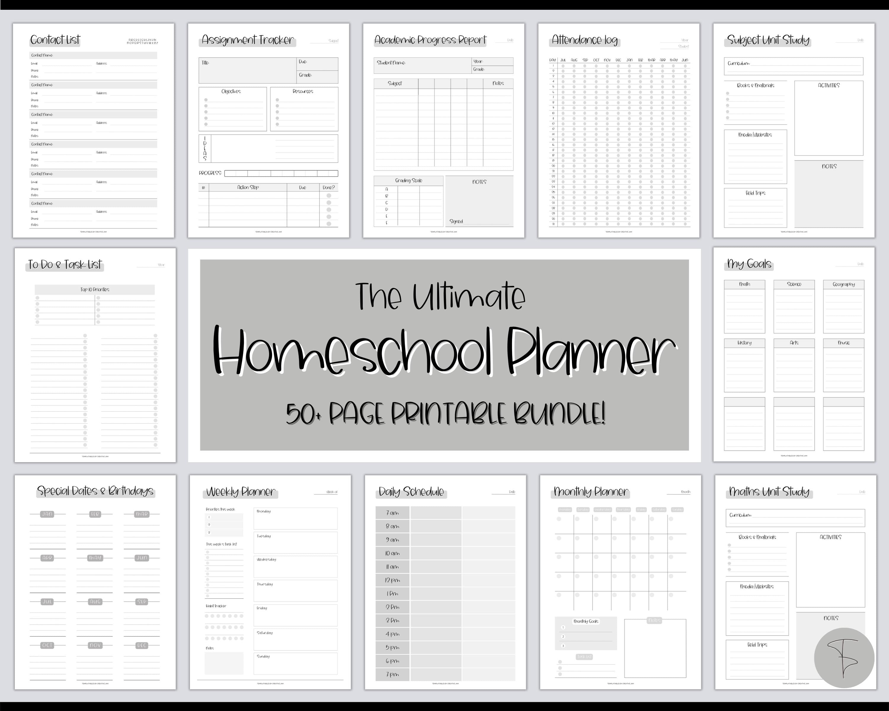 Weekly Homeschool Planner