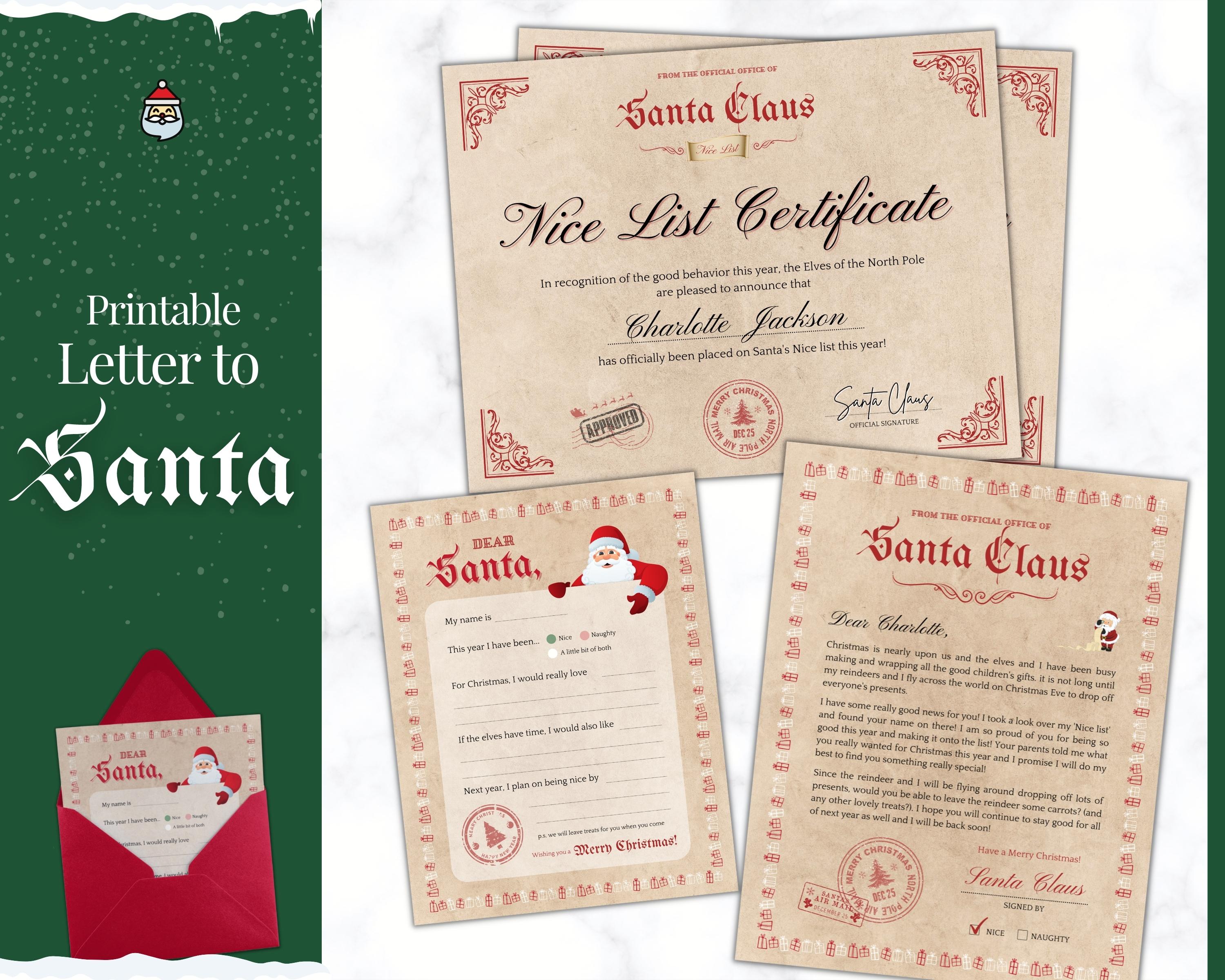 Santa Letter BUNDLE | Santa Letters & Nice List Certificates