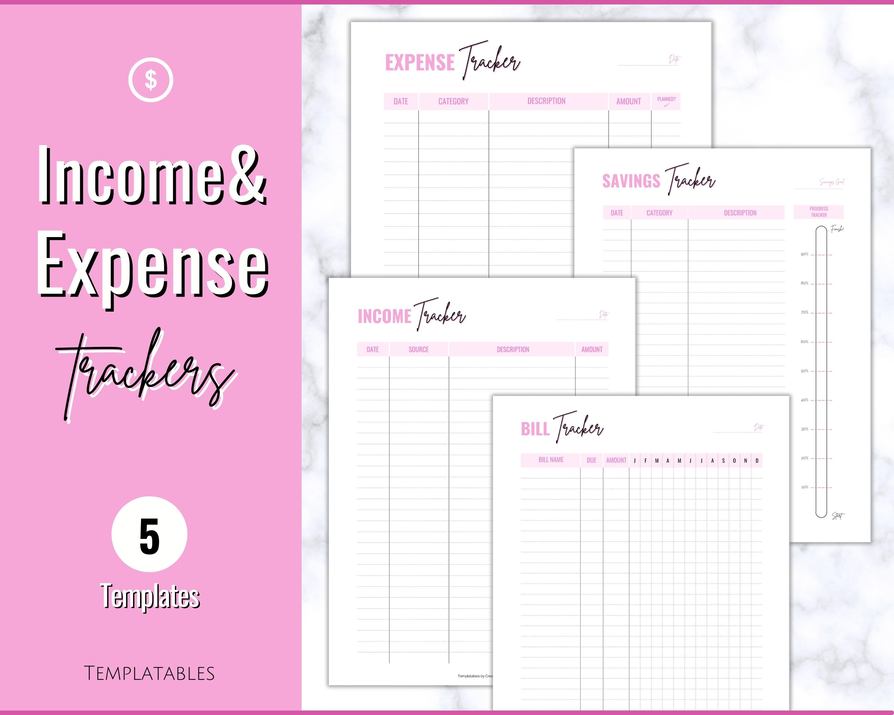 Income & Expenses Tracker Bundle | Budget Planner Printable Templates