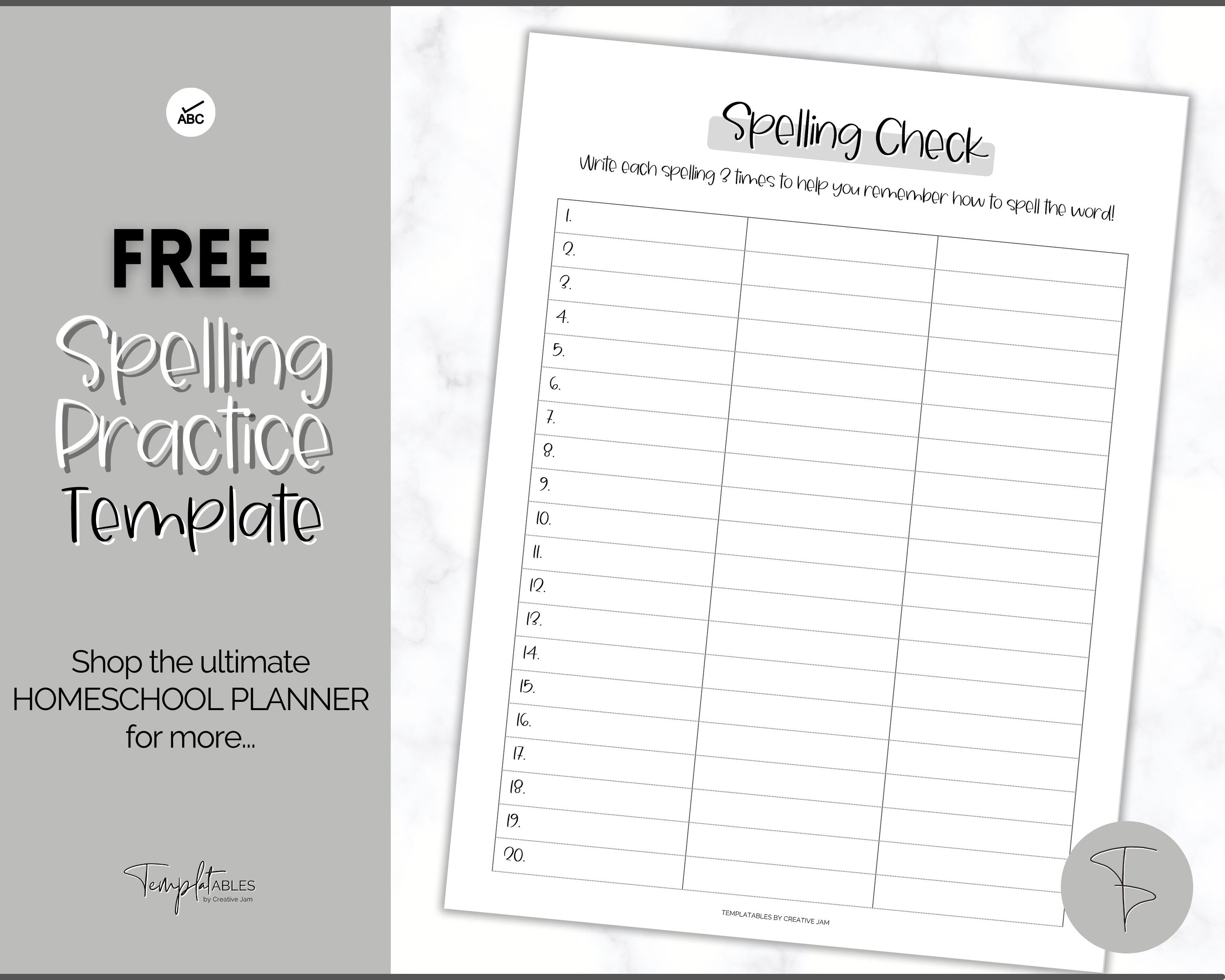 FREE - Spelling Practice for Children | Homeschool - Mono