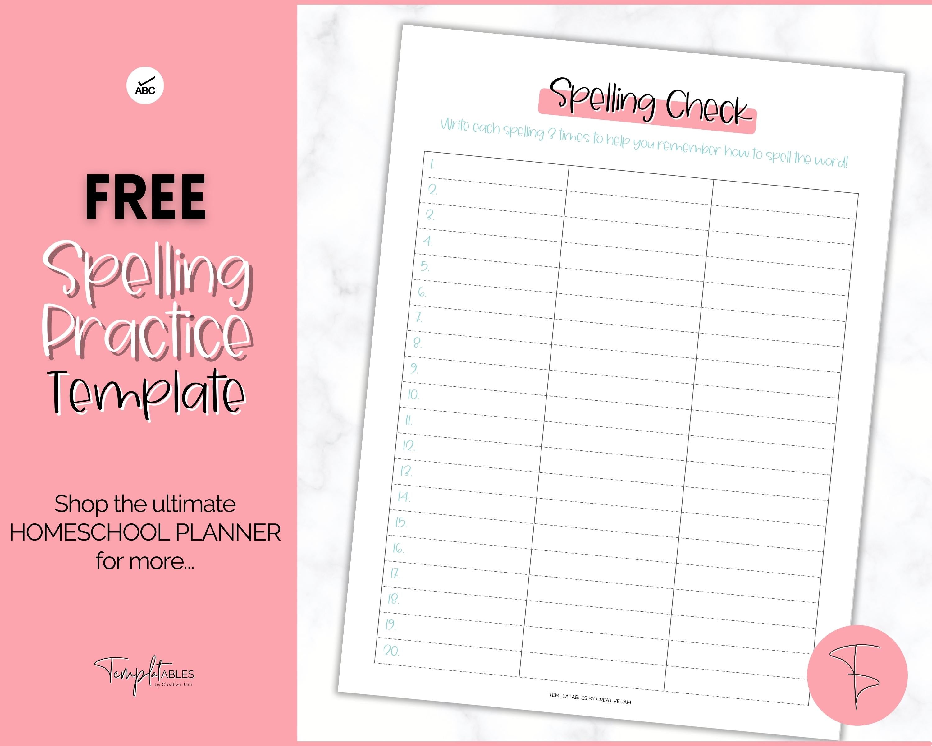 FREE - Spelling Practice for Children | Homeschool - Colorful
