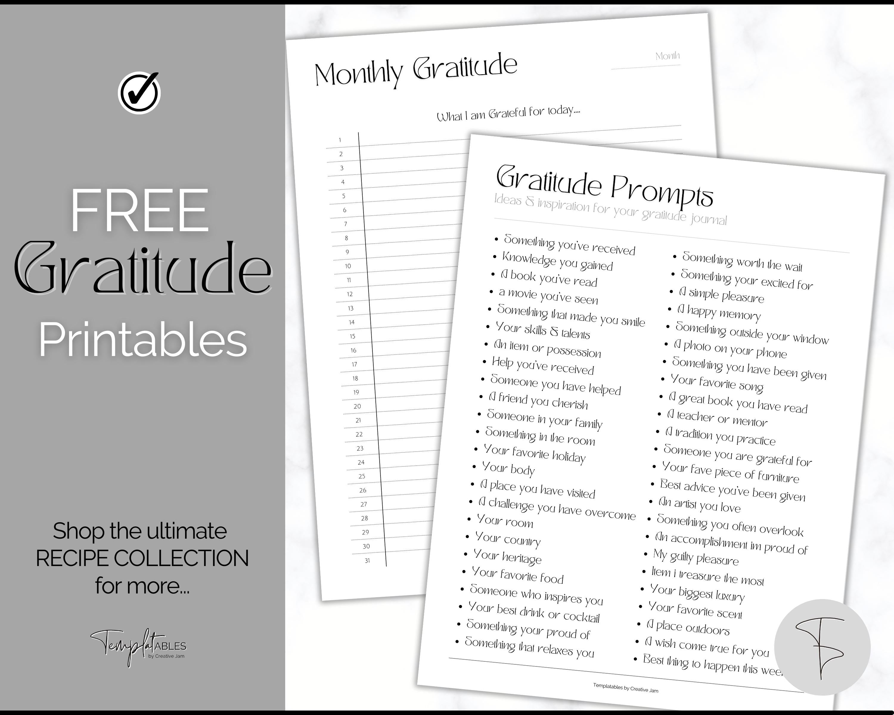 FREE - Gratitude Planner Printable | Daily Gratitude Journal