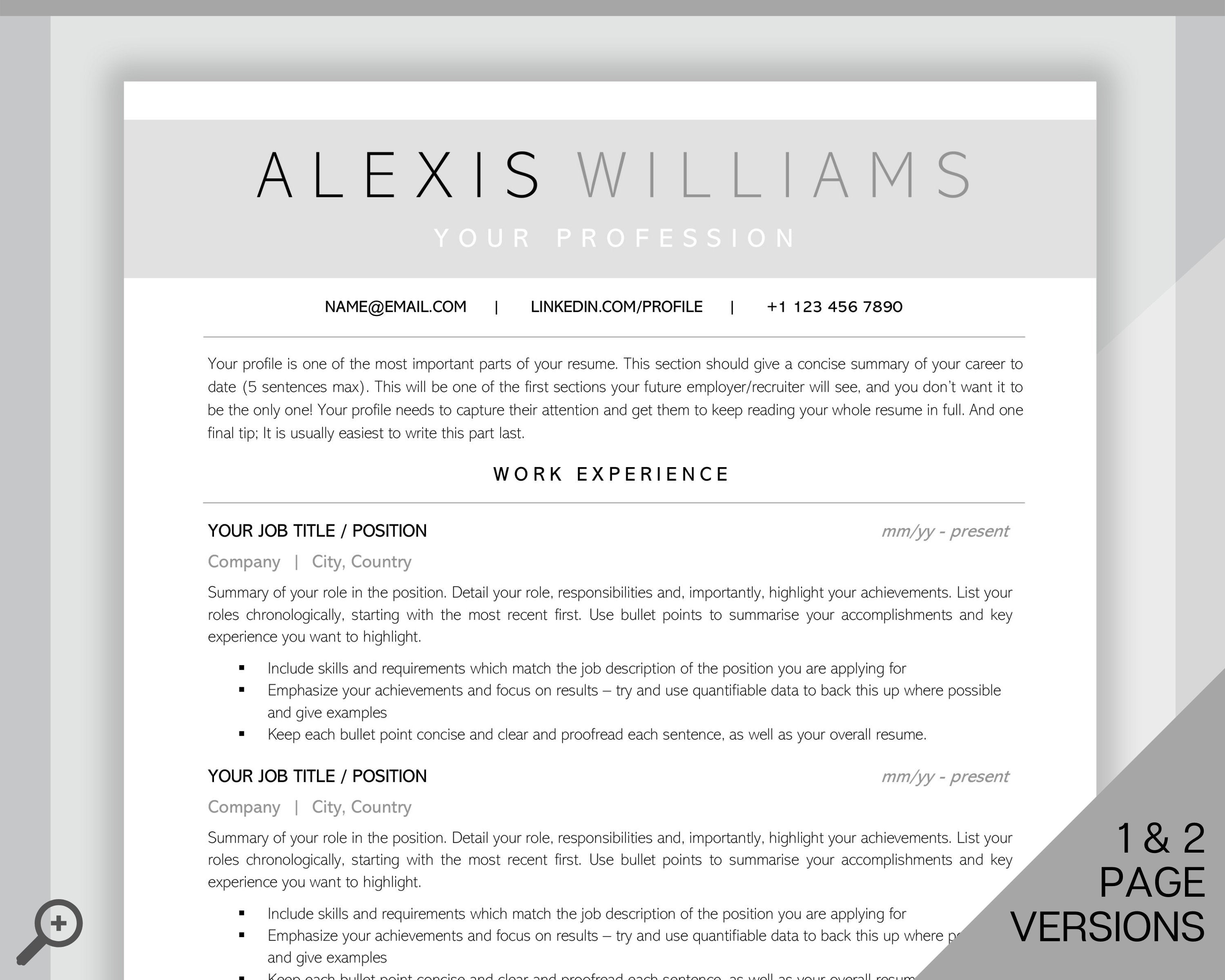 Professional Resume CV Template | Microsoft Word | Style 19