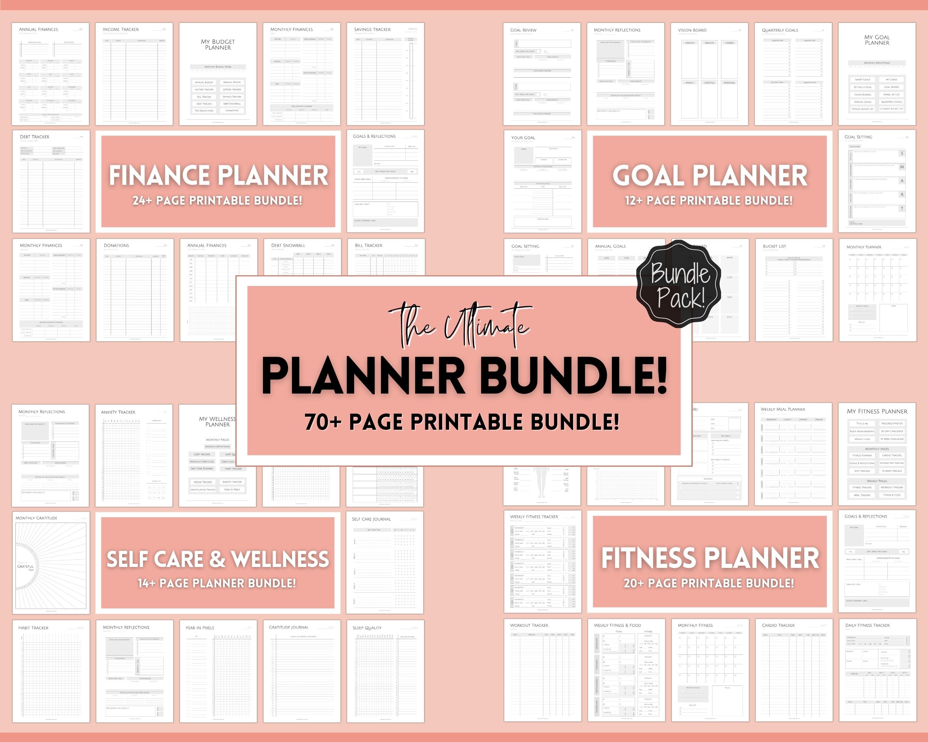 Ultimate PLANNER BUNDLE | Goal, Finance, Fitness Planner | Mono