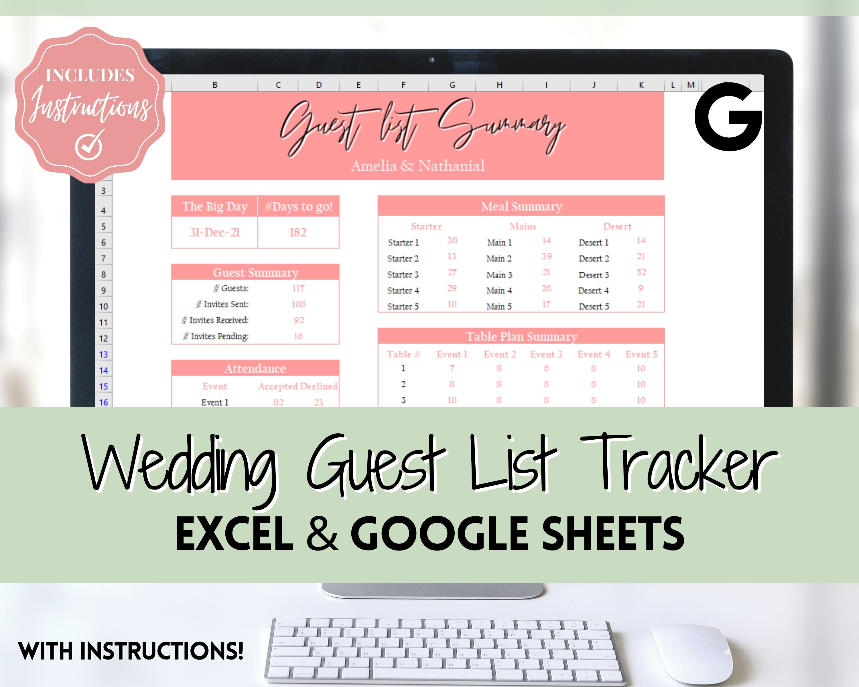 Wedding guest list excel spreadsheet 60 photos - Astyledwedding.com