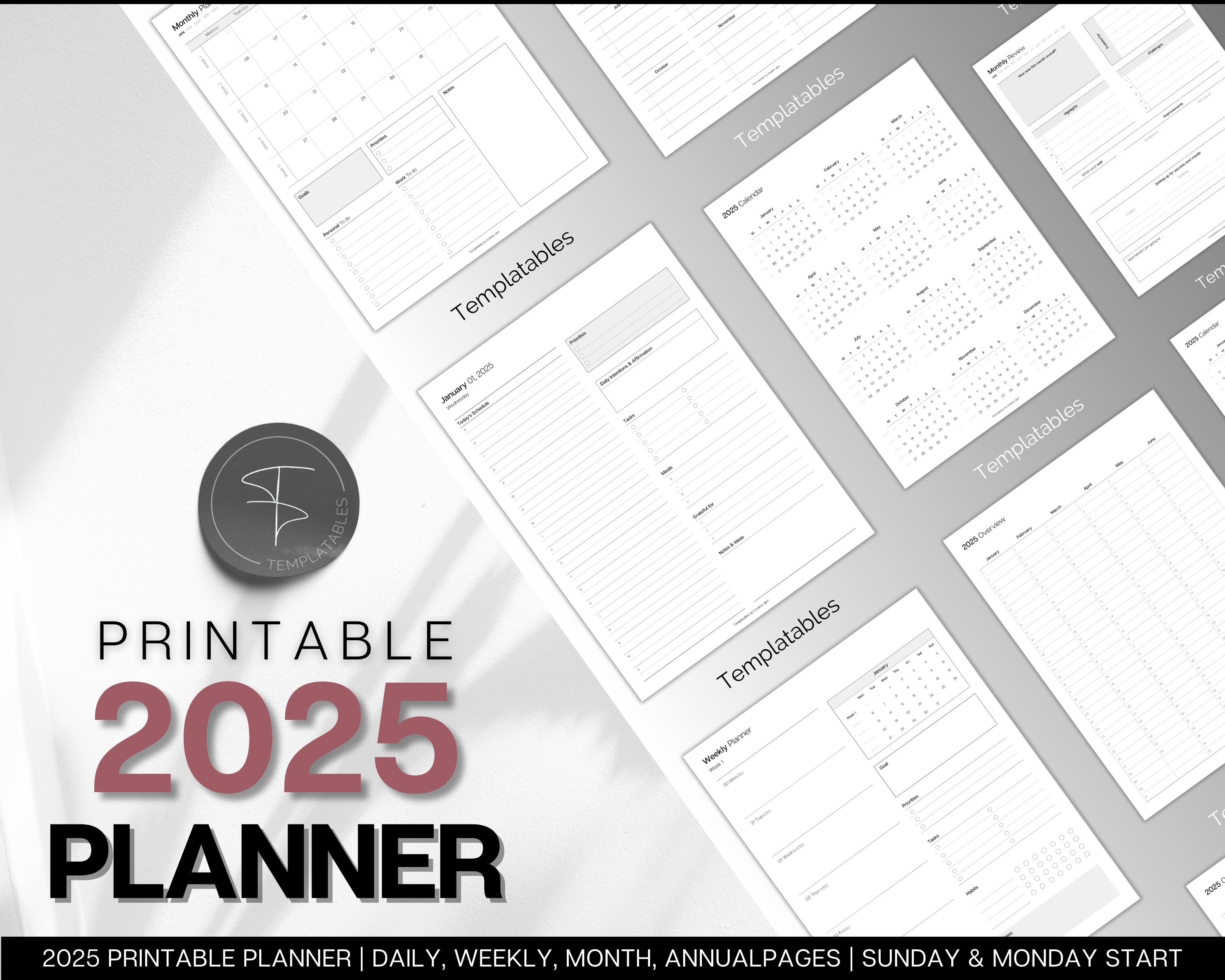 2025 Dated Printable Planner: With Complete Pages and To-Do Lists!