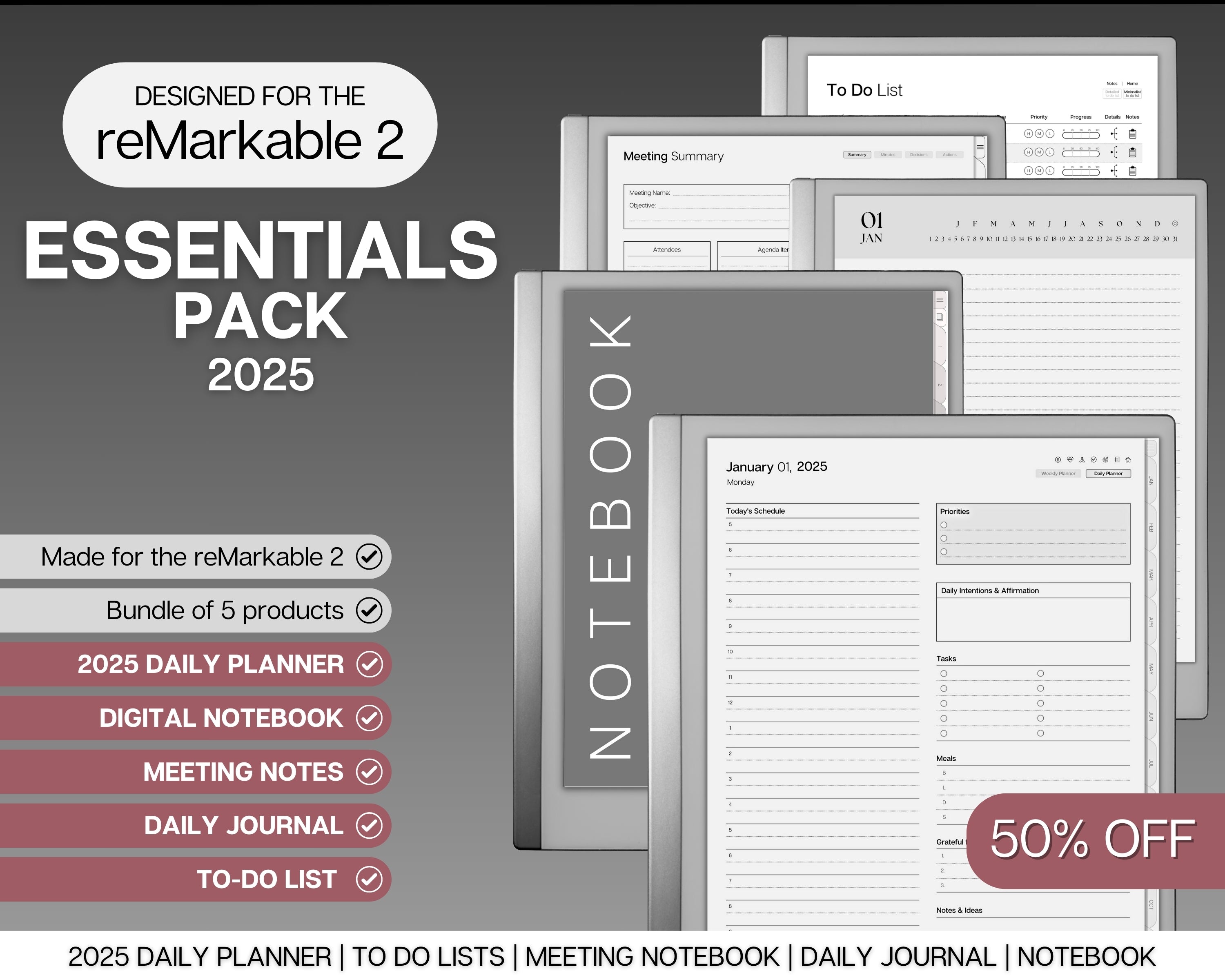 ESSENTIALS Template Starter Bundle for the reMarkable