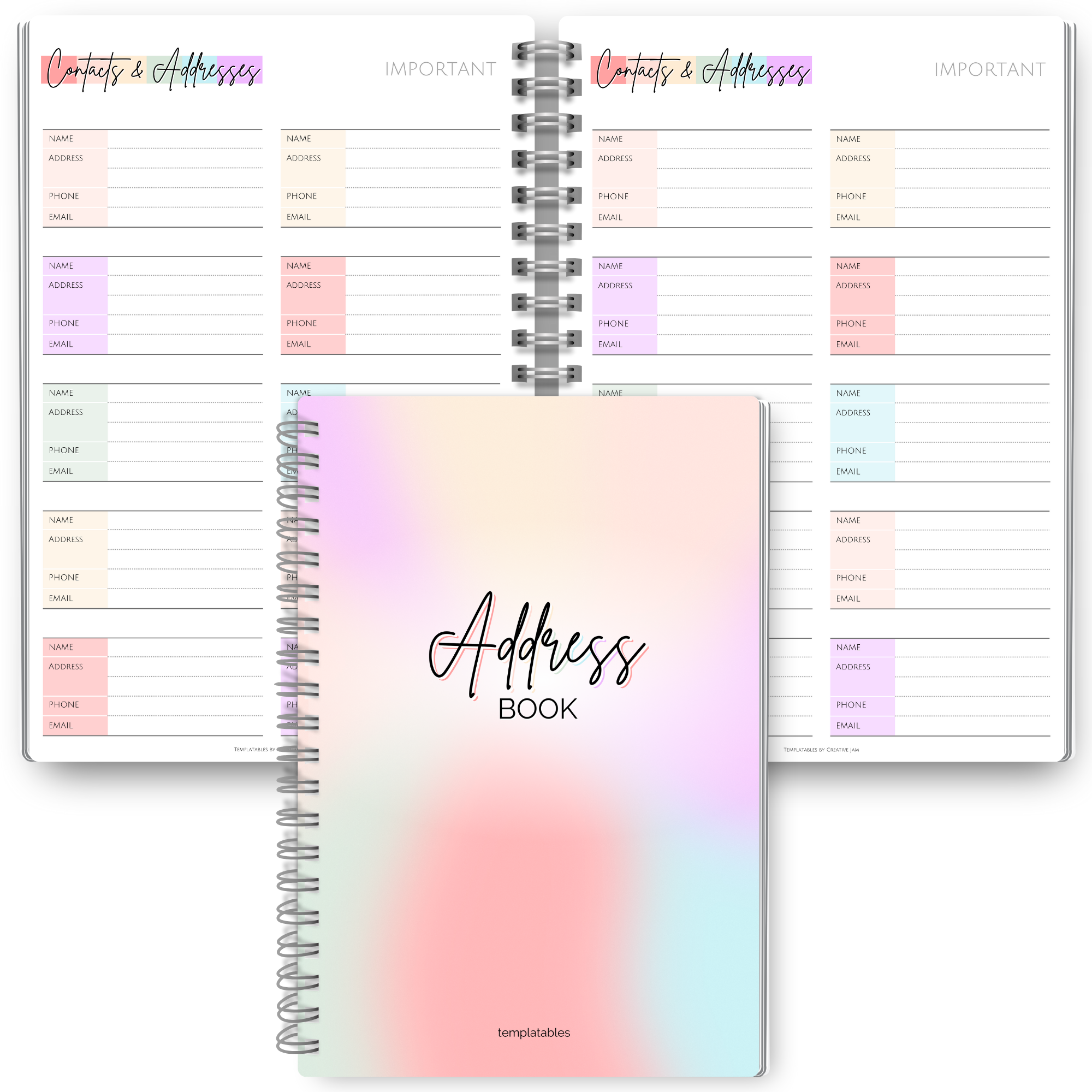 Address Book with Alphabetical Tabs - Organizer Notebook | A5
