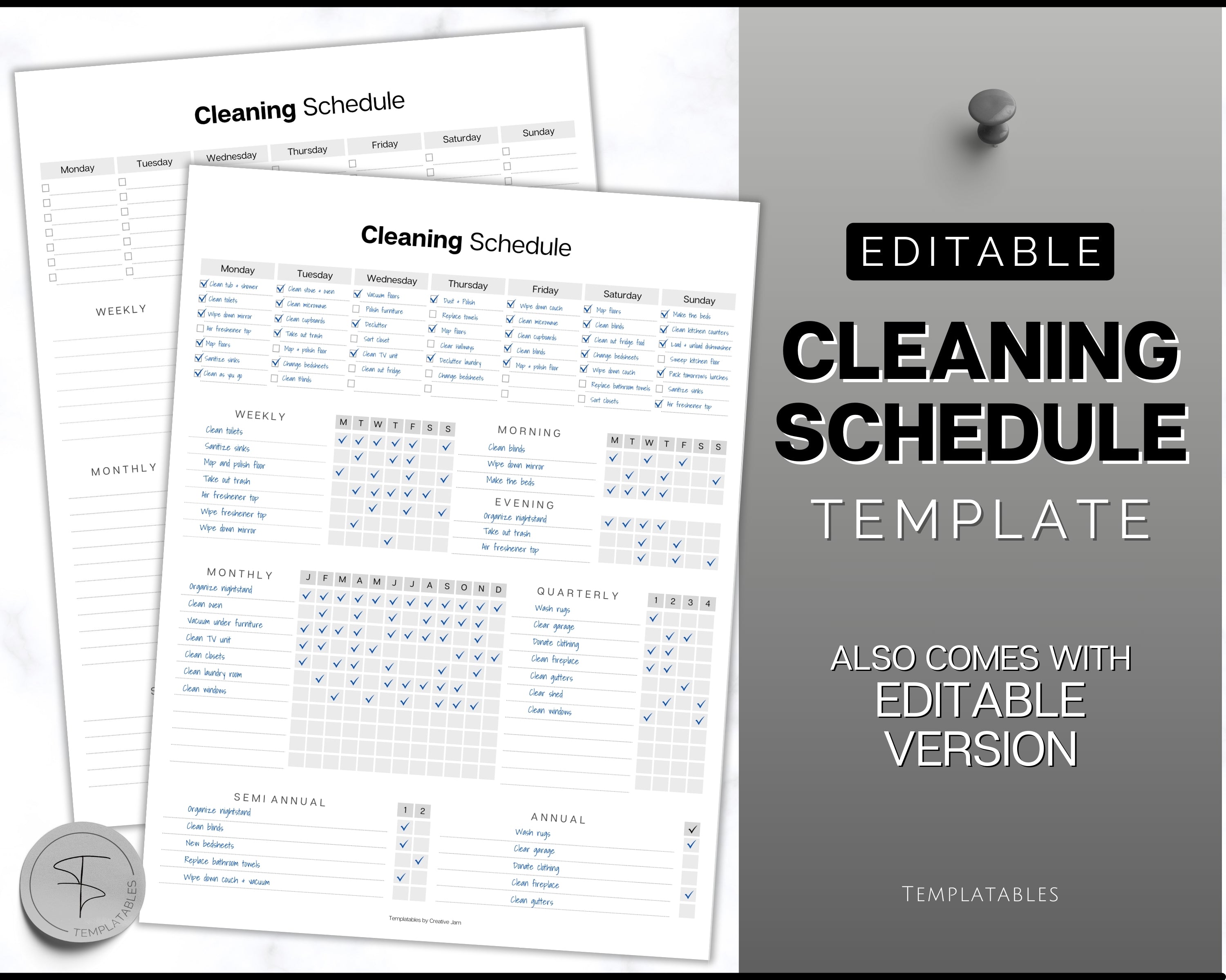 Editable Cleaning Schedule Template | Your Perfect Cleaning Tracker!