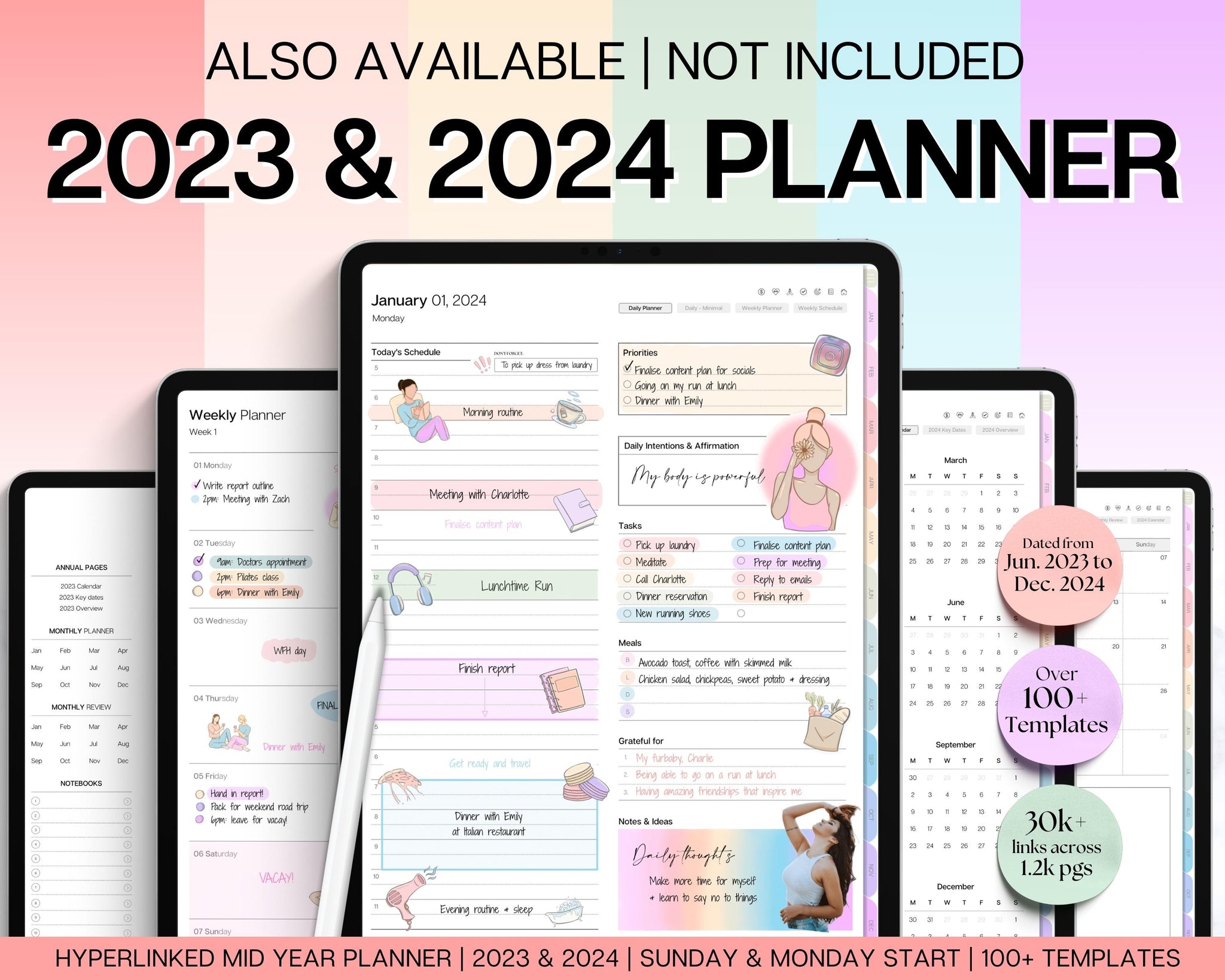 FREE Digital Planner | Undated | Monthly | iPad GoodNotes Journal