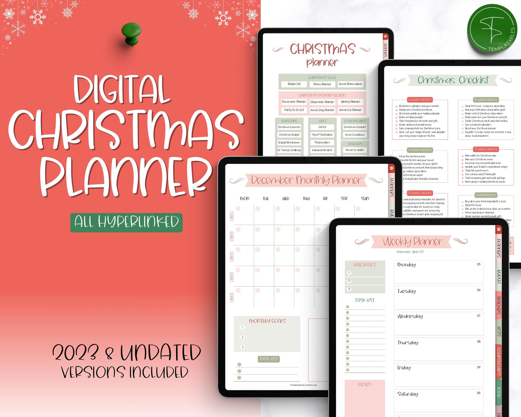 2023 Digital Christmas Planner | Shopping Checklist for GoodNotes