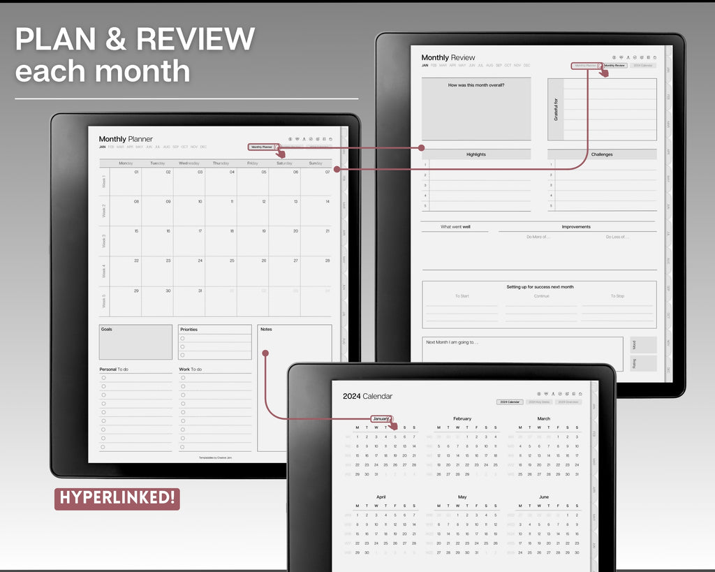 2024 Kindle Scribe Weekly Planner | Hyperlinked Digital Planner!