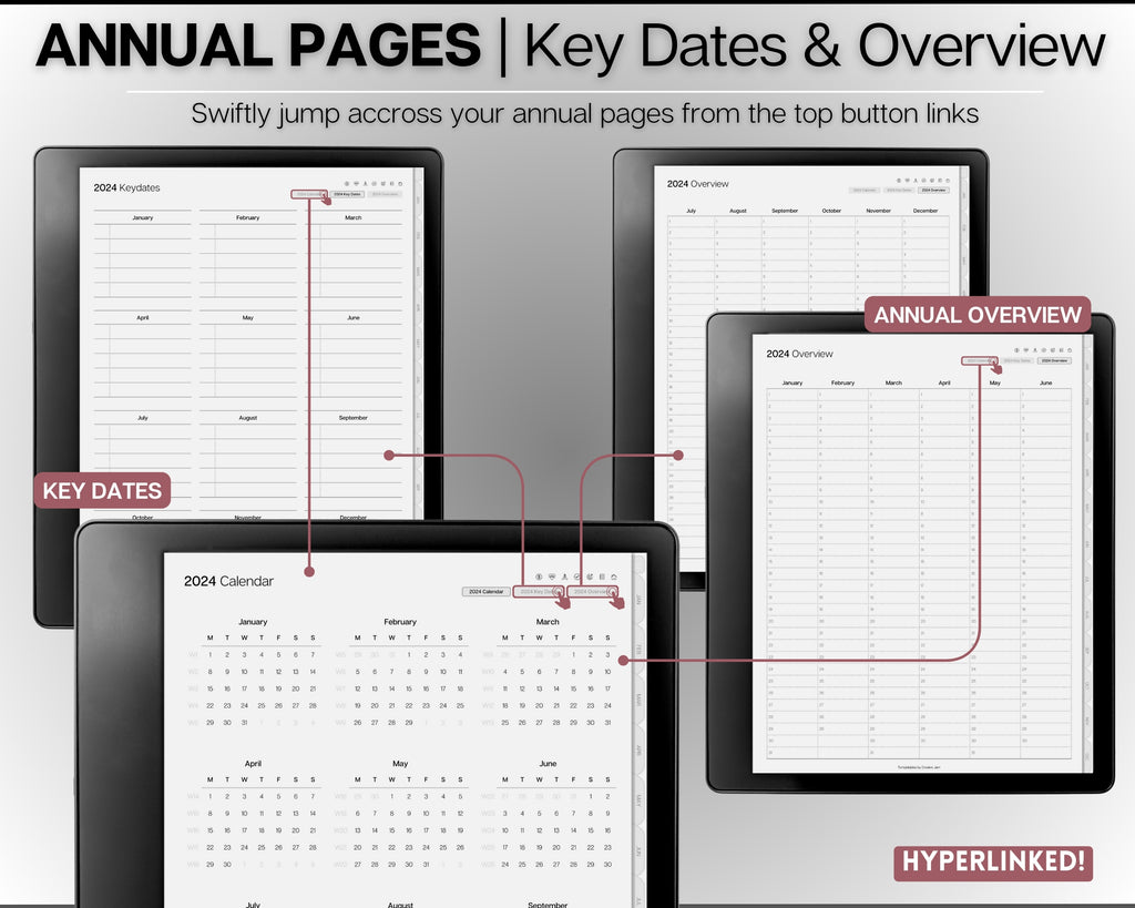 2024 Kindle Scribe Weekly Planner | Hyperlinked Digital Planner!