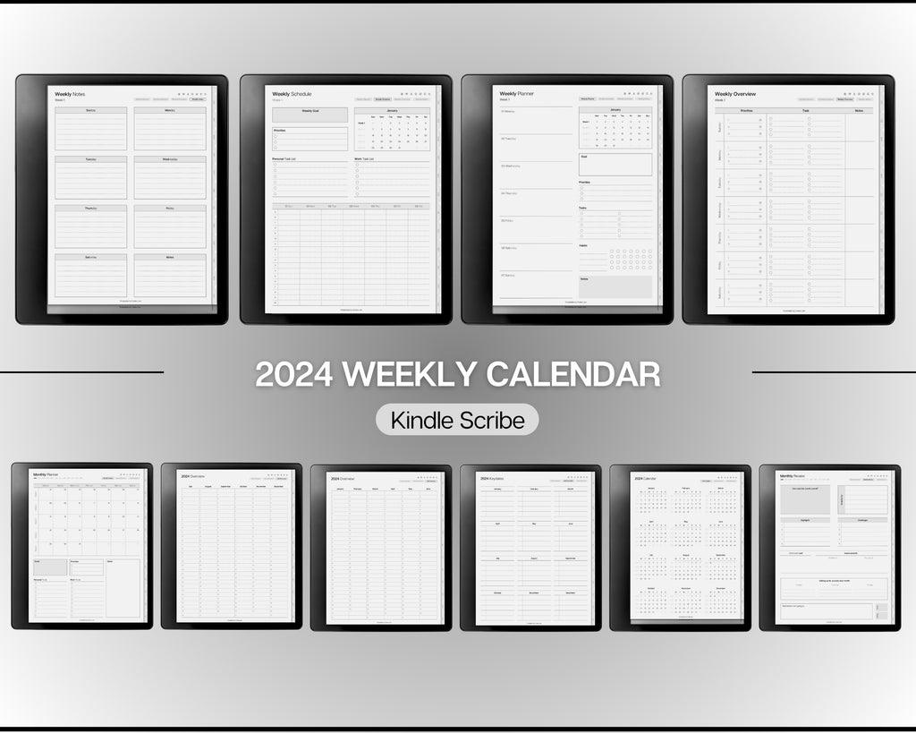2024 Kindle Scribe Weekly Planner | Hyperlinked Digital Planner!