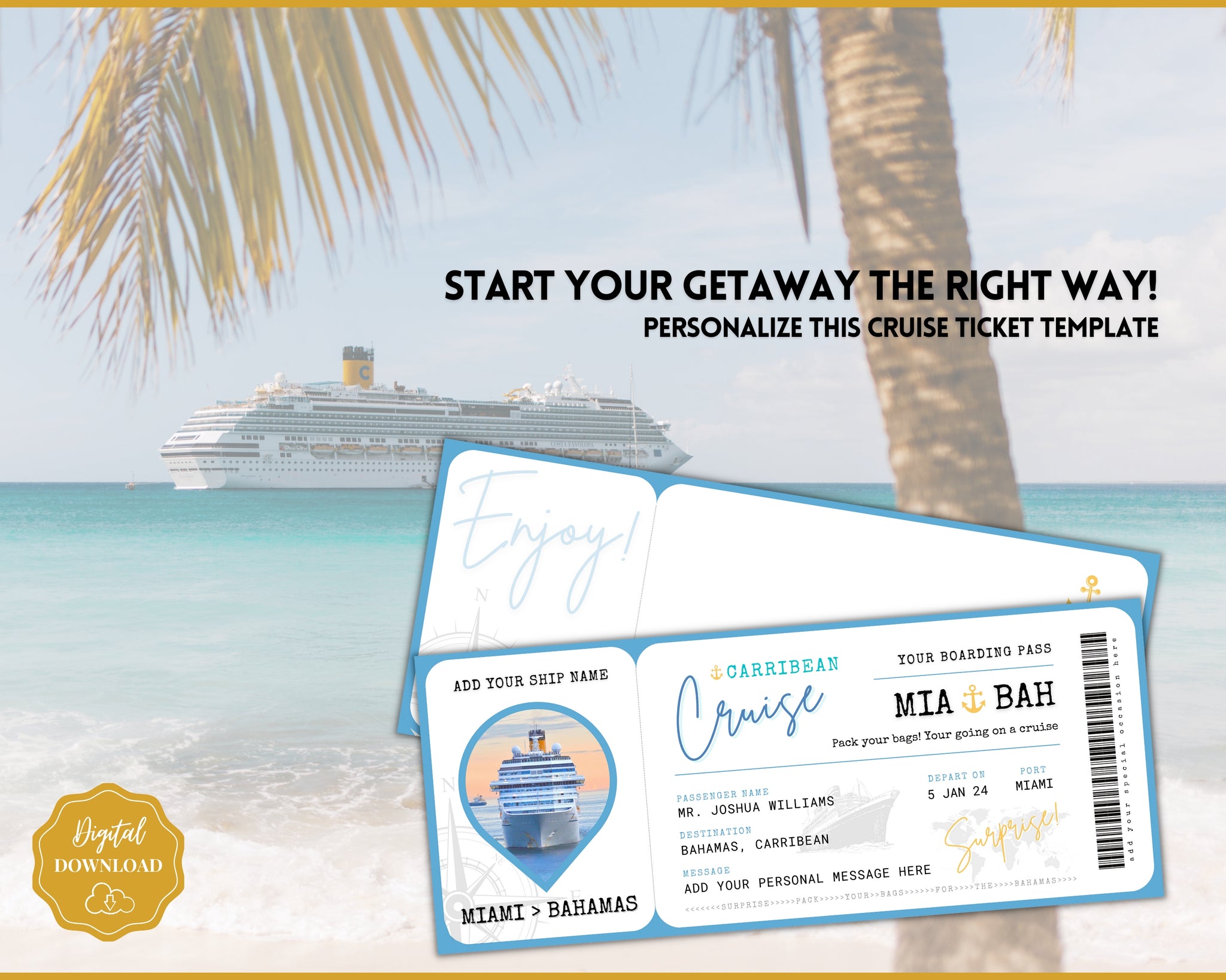 Cruise Ship Boarding Pass Printable Cruise Ticket Invitation Template