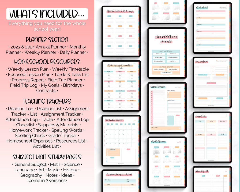 Digital Homeschool Teacher Planner | GoodNotes Lesson Planner for iPad