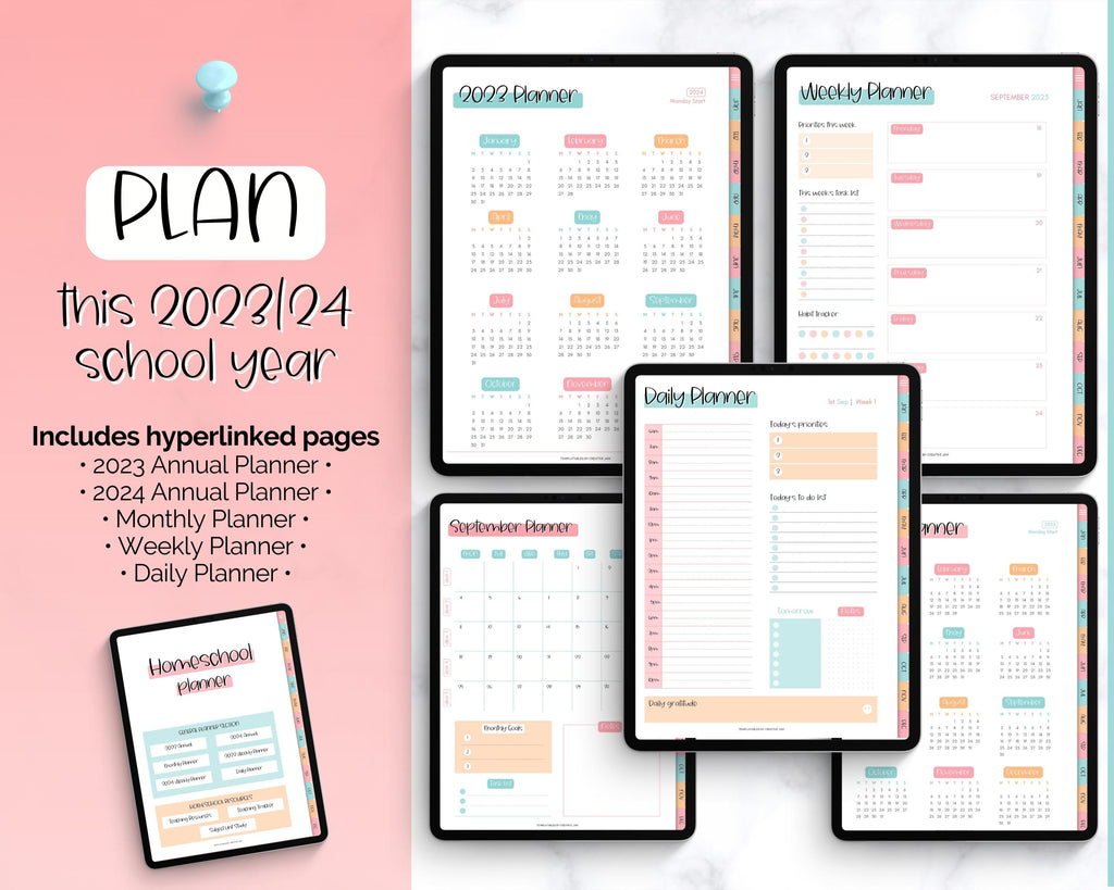 Digital Homeschool Teacher Planner | GoodNotes Lesson Planner for iPad