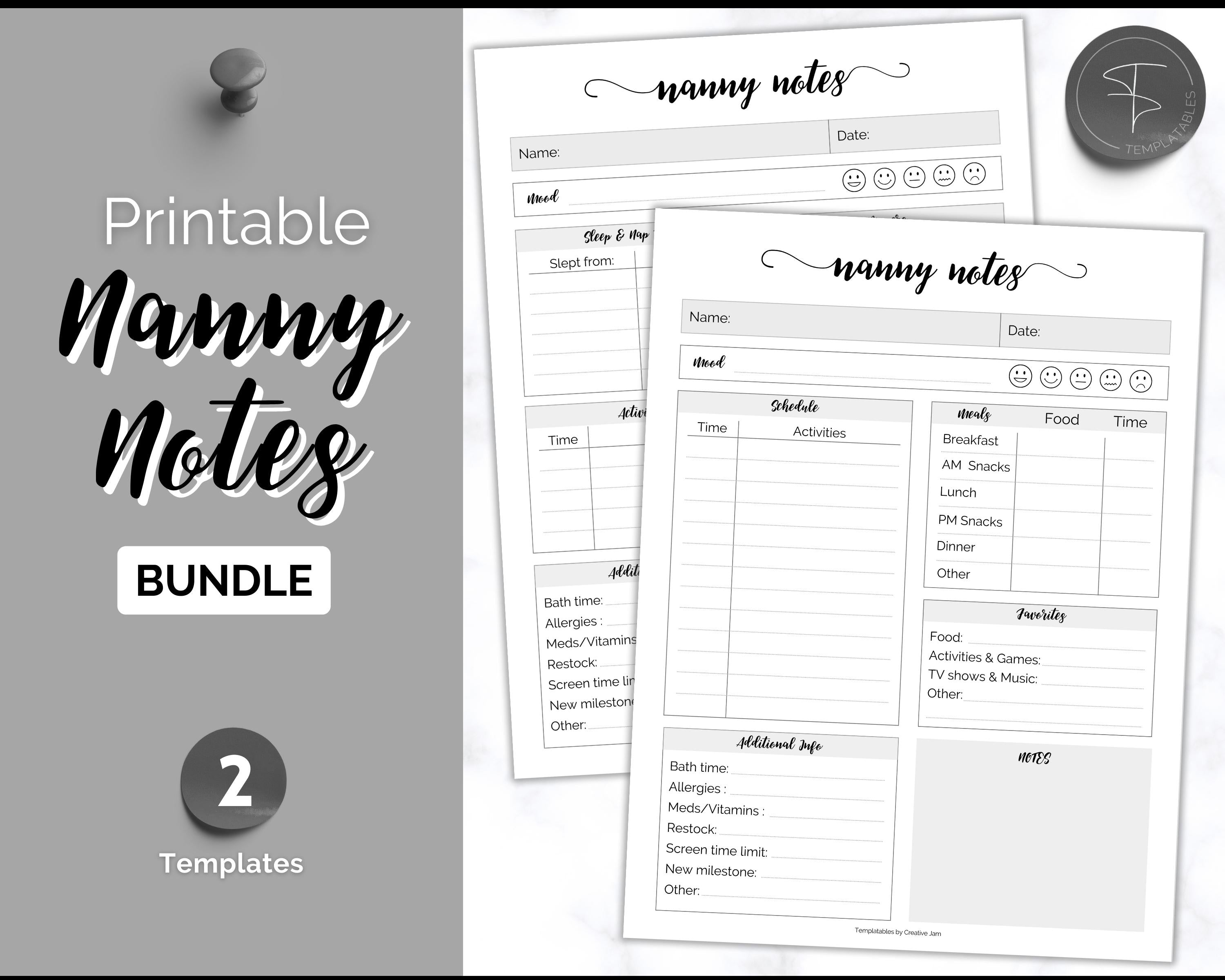 Nanny Schedule & Report Template for Baby | Babysitter Hiring Guide