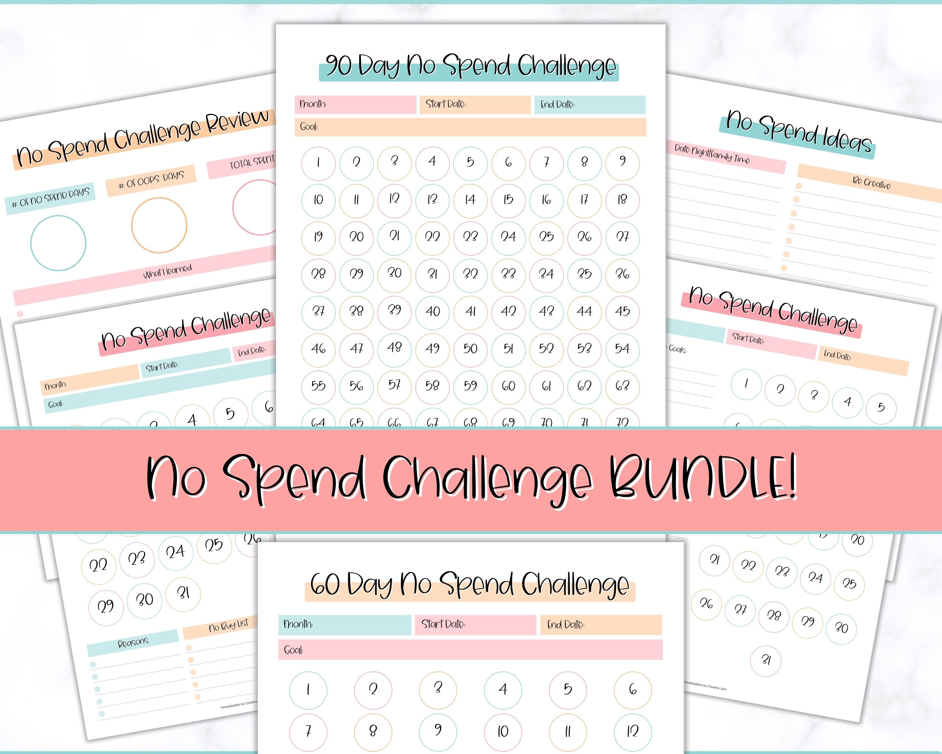 No Spend Challenge BUNDLE | Printable Savings Challenge
