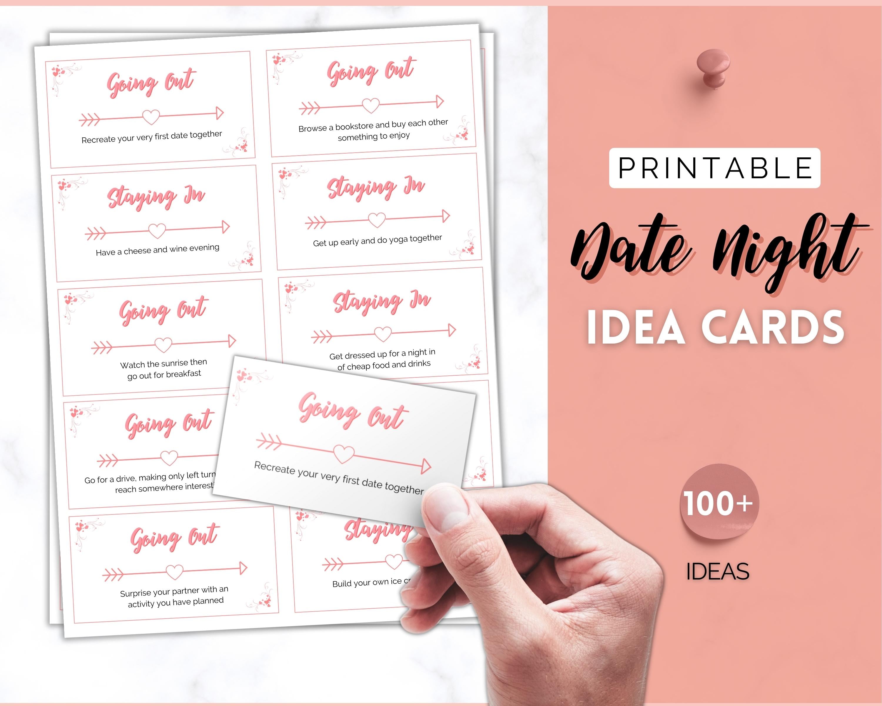 Couples Date Night Idea Cards | 100+ Printable Card Game Gift