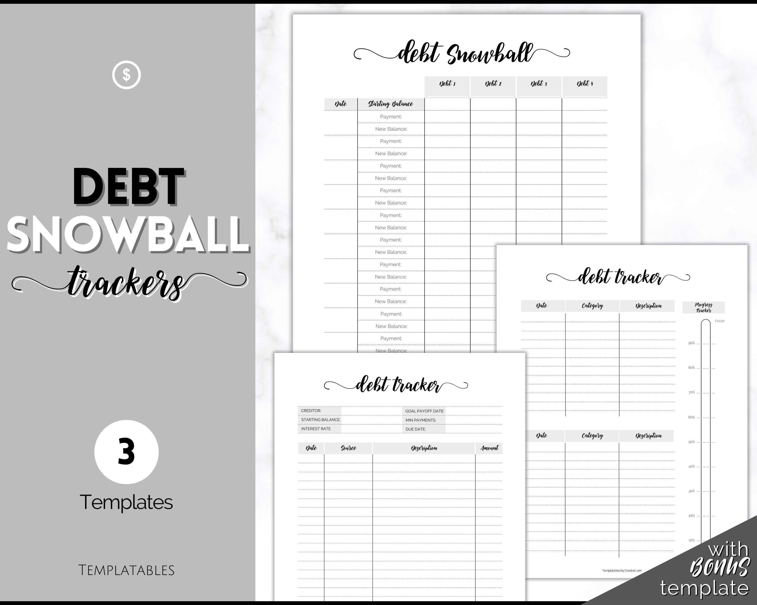 Debt Snowball Tracker Printables | Financial Freedom