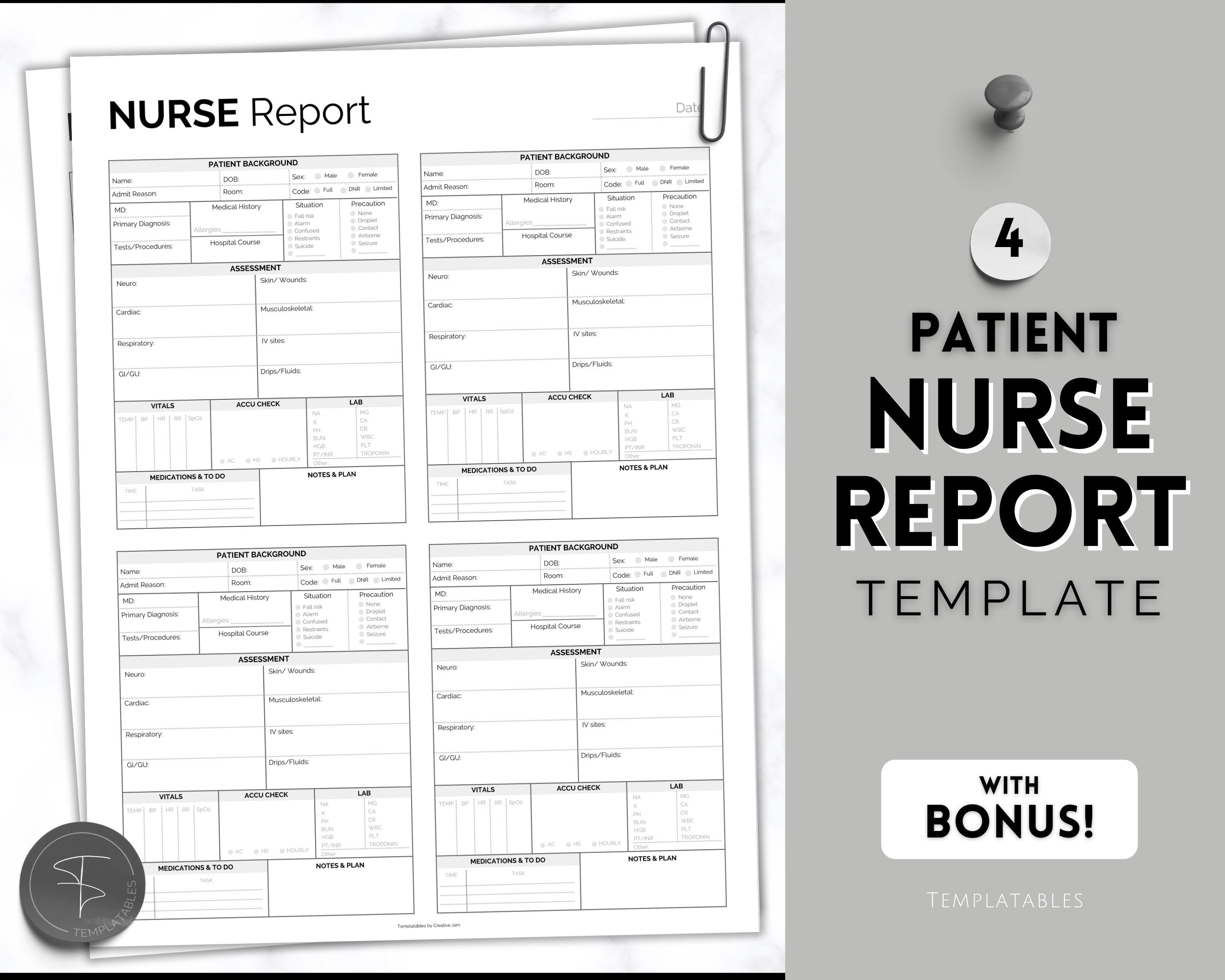 Nursing Hand Off Report Template