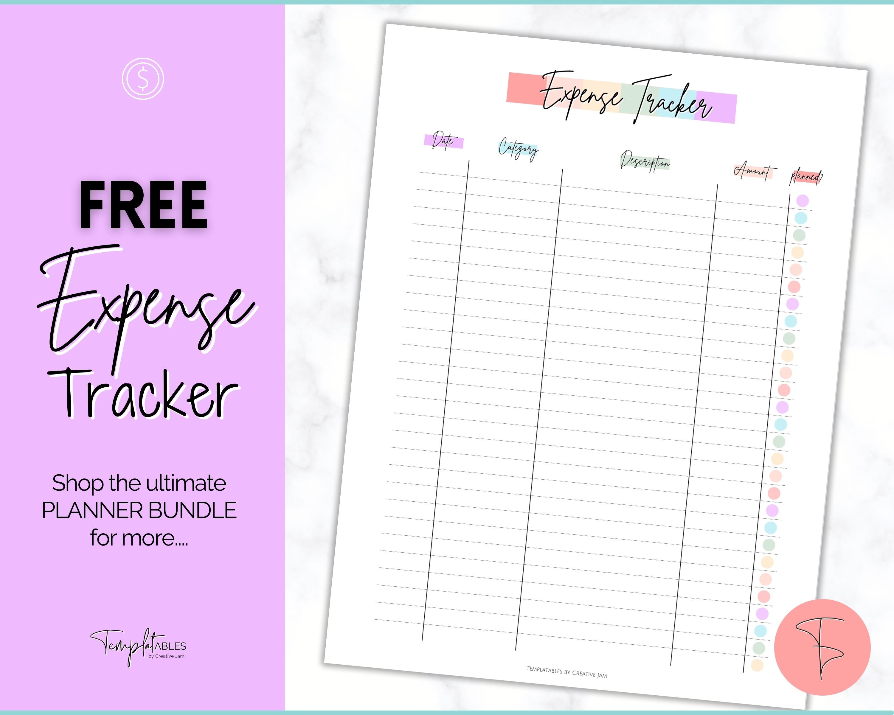 FREE Expense Tracker, Budget Planner, Finances | Pastel