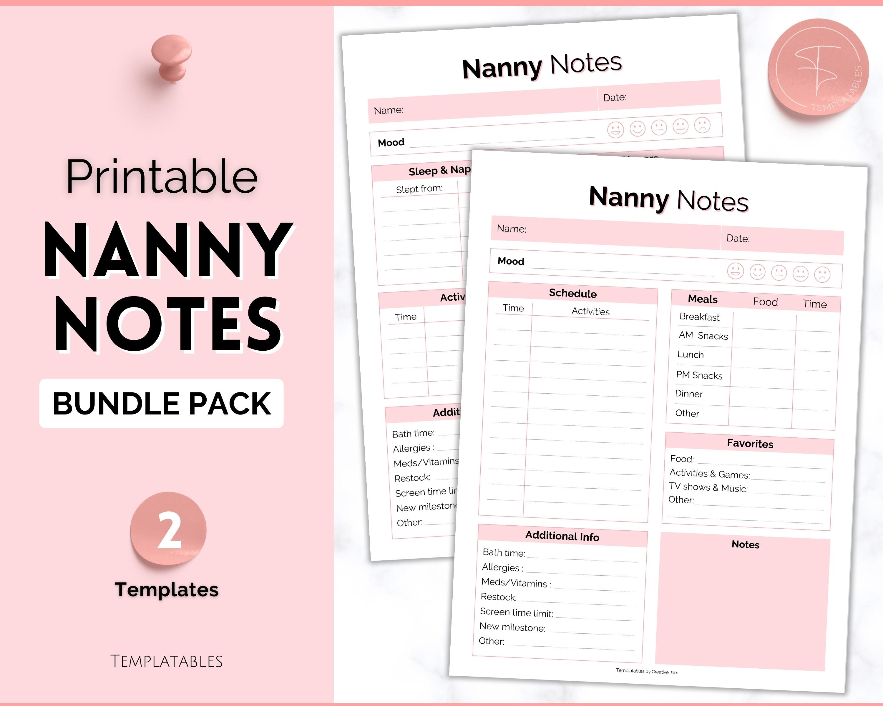 Nanny Schedule & Report Template for Baby | Babysitter Hiring Guide