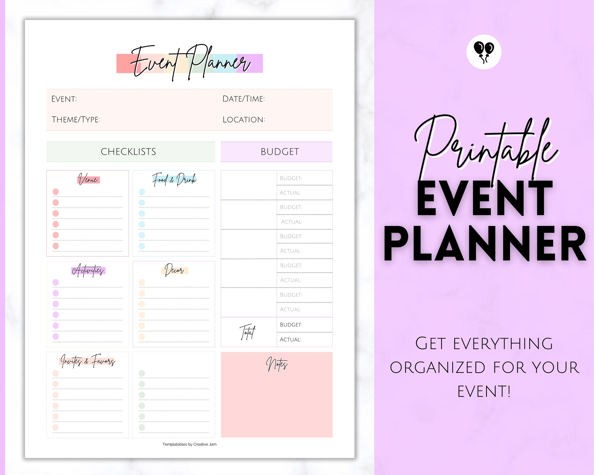Party Planner Worksheet