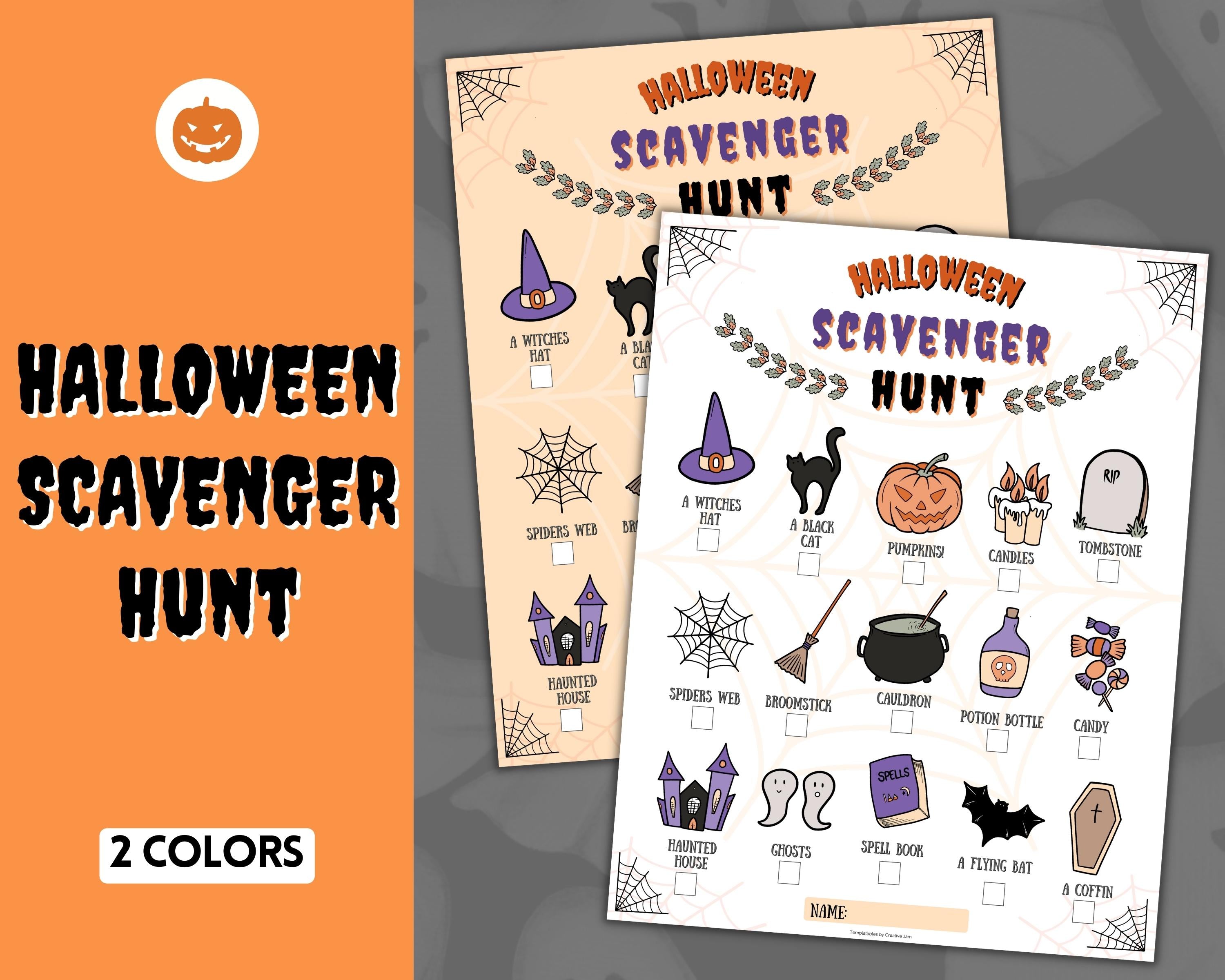 Kids Halloween Scavenger Hunt | Printable Halloween Party Activities