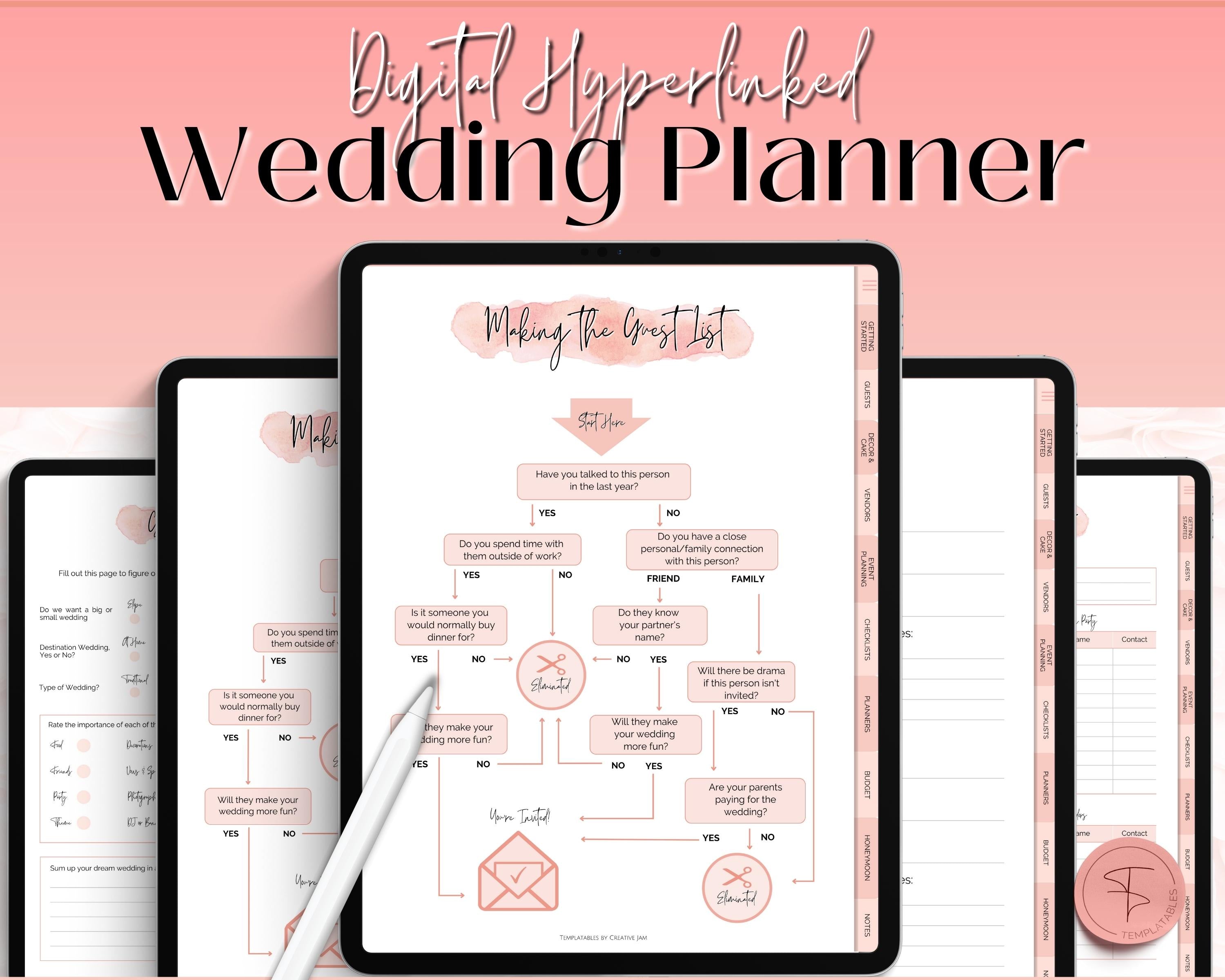 Digital Ultimate Wedding Planner for iPad | GoodNotes Wedding Schedule