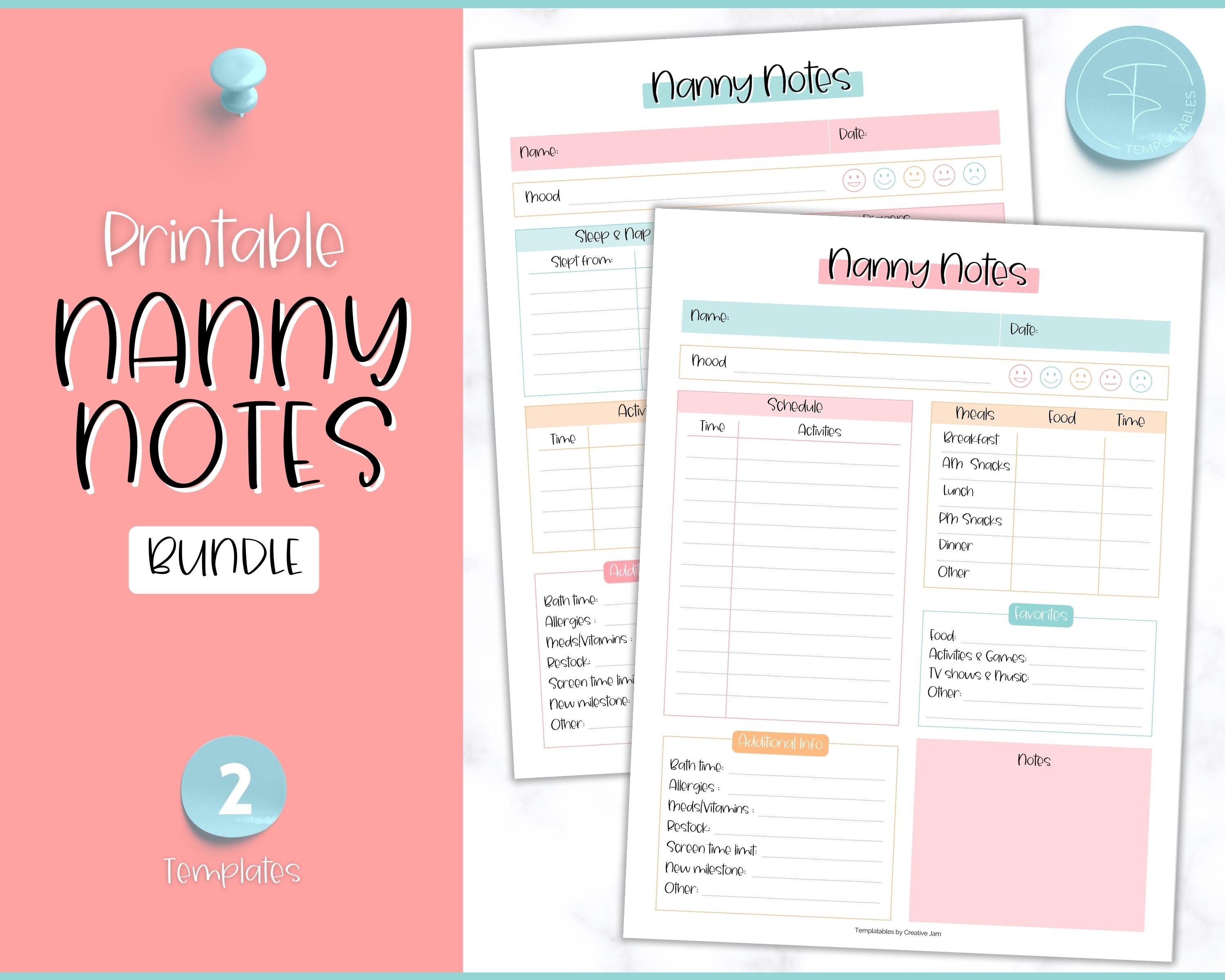 Nanny Schedule & Report Template for Baby | Babysitter Hiring Guide