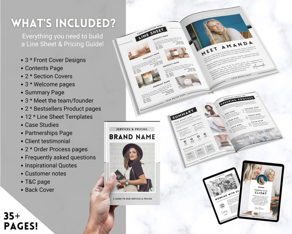 35 Editable Line Sheet Template Bundle | Pricing & Services Guide