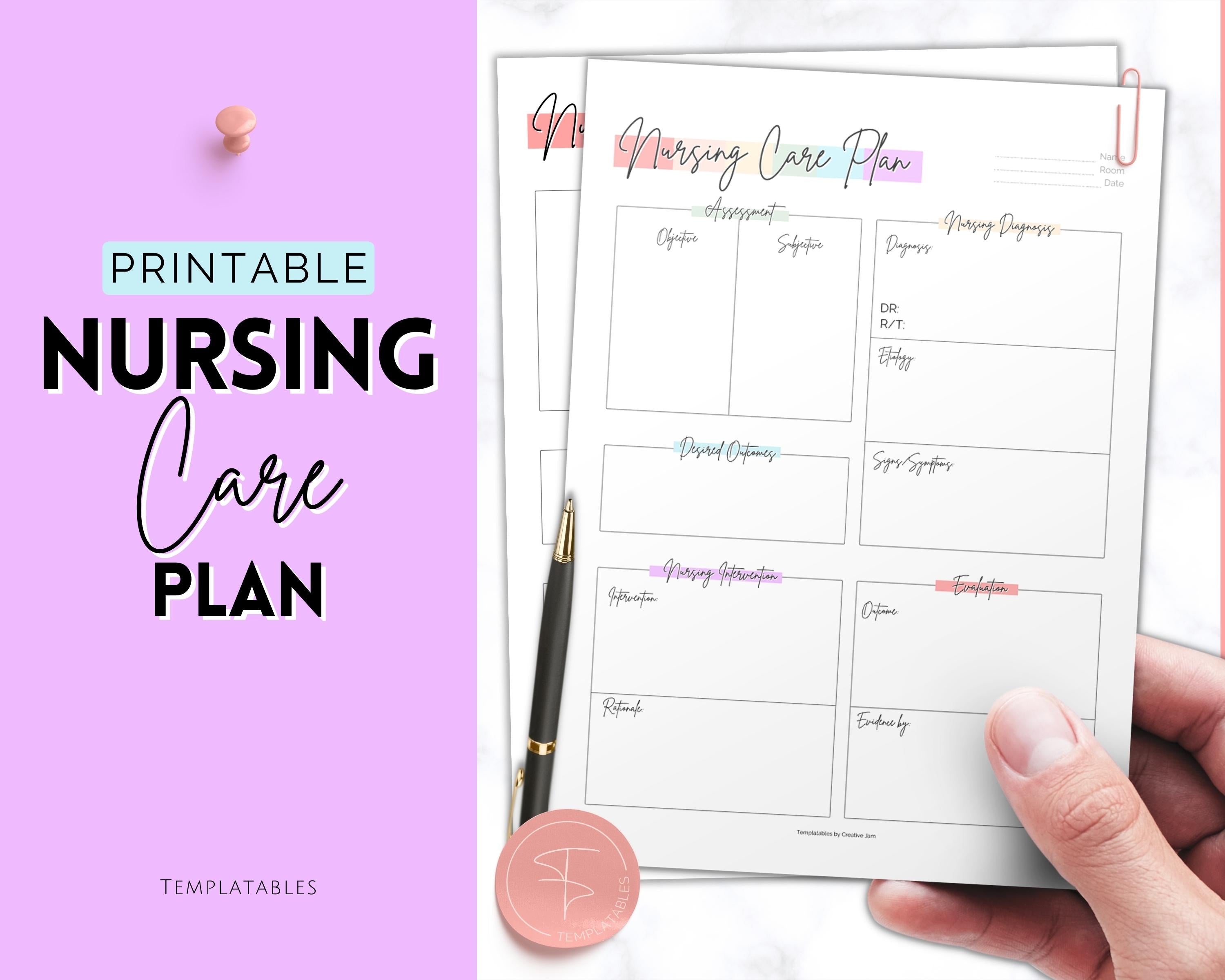 Nursing Care Plan Template Printable | Nursing Student Study Guide