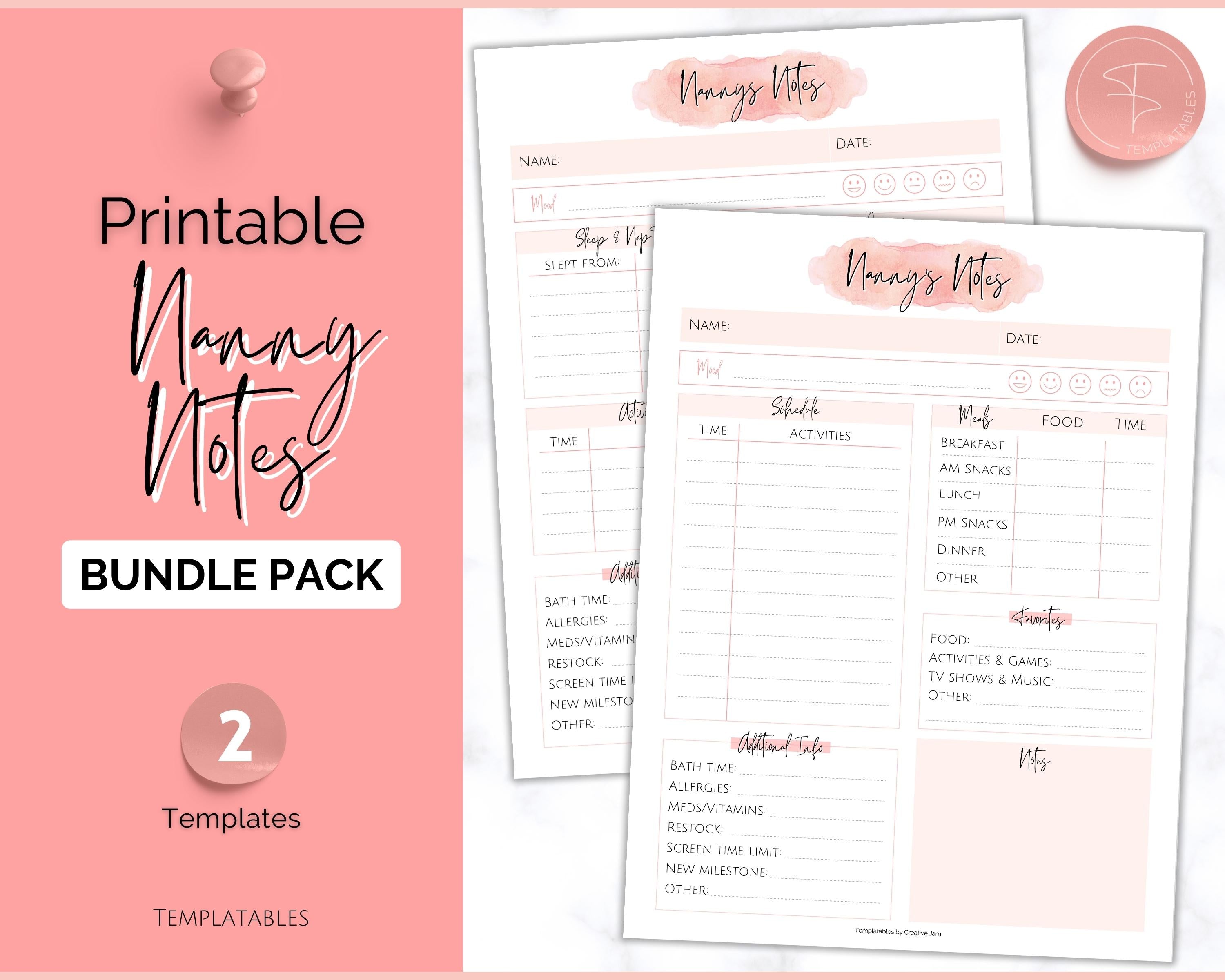 Nanny Schedule & Report Template for Baby | Babysitter Hiring Guide