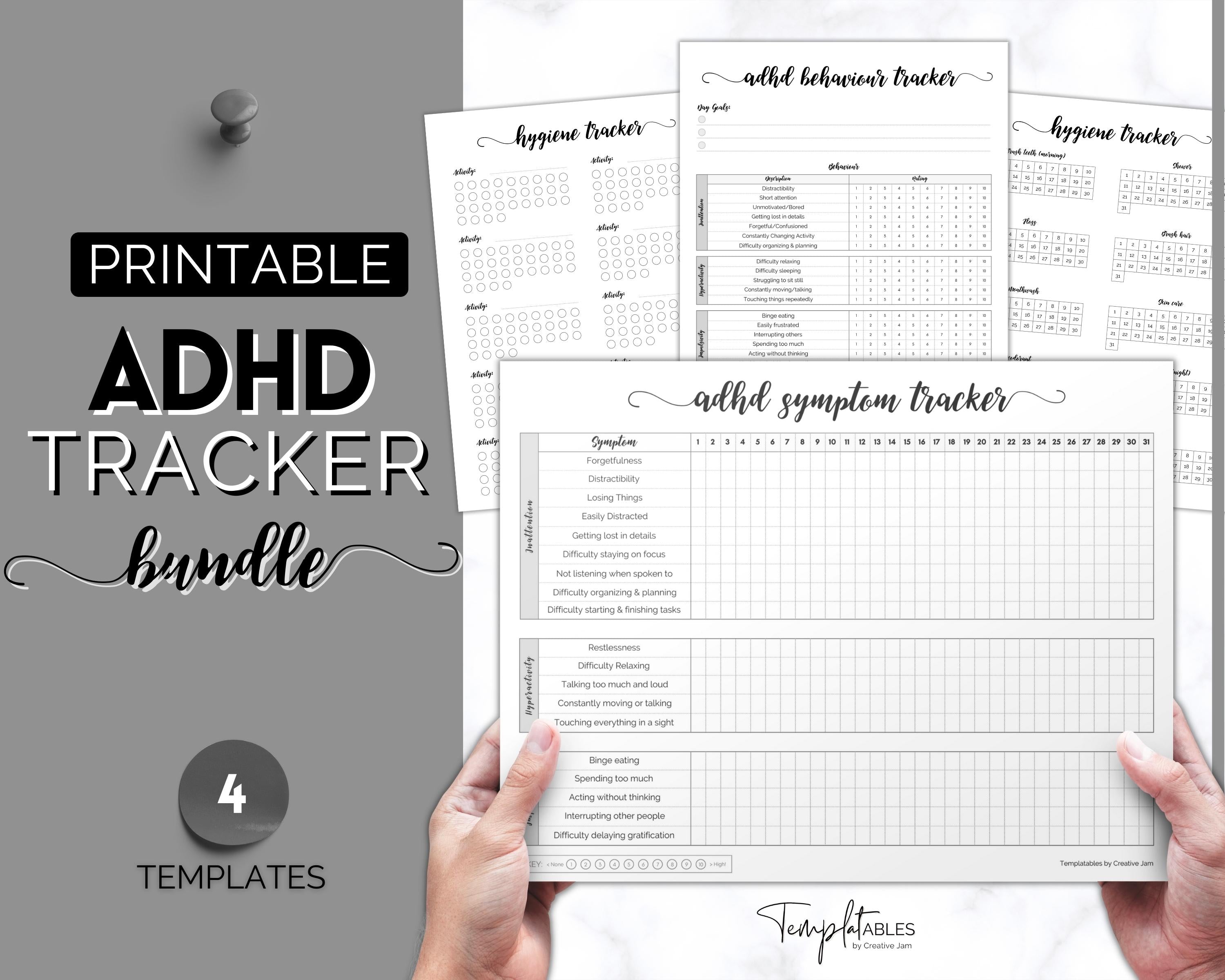 ADHD Symptom Tracker, Behavior & Hygiene Tracker BUNDLE | Swash