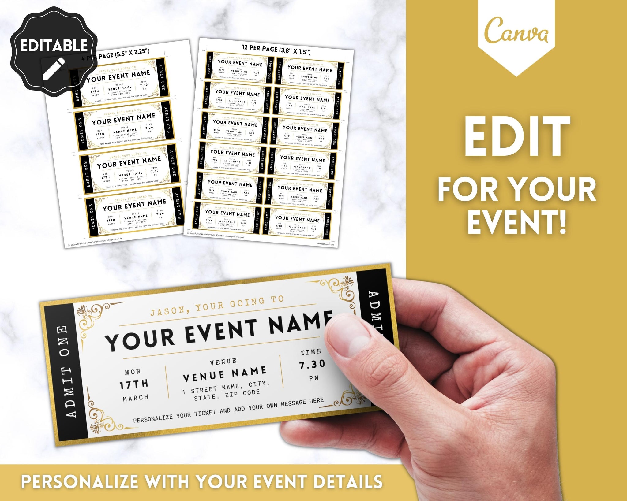 Print Event Ticket Template