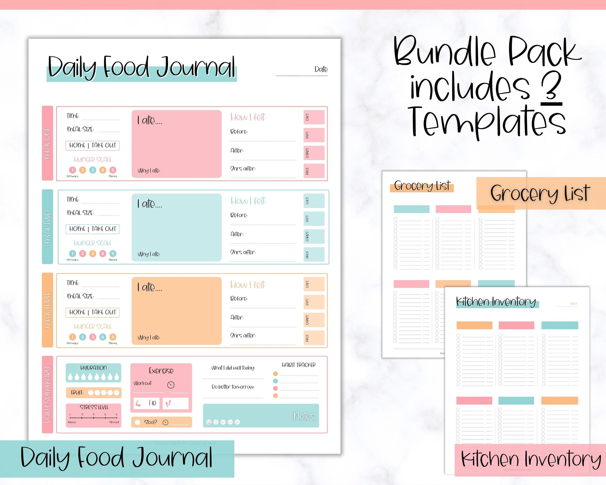 Daily Food Journal Template Cute Printable Food Diary Templates