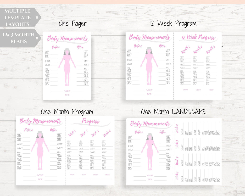 Body Measurement Fitness Planner | Weight Watchers Bullet Journal