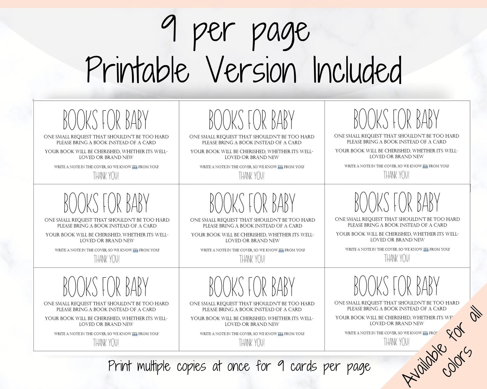 Printable Baby Shower Bring A Book Books For Baby Cards Printable