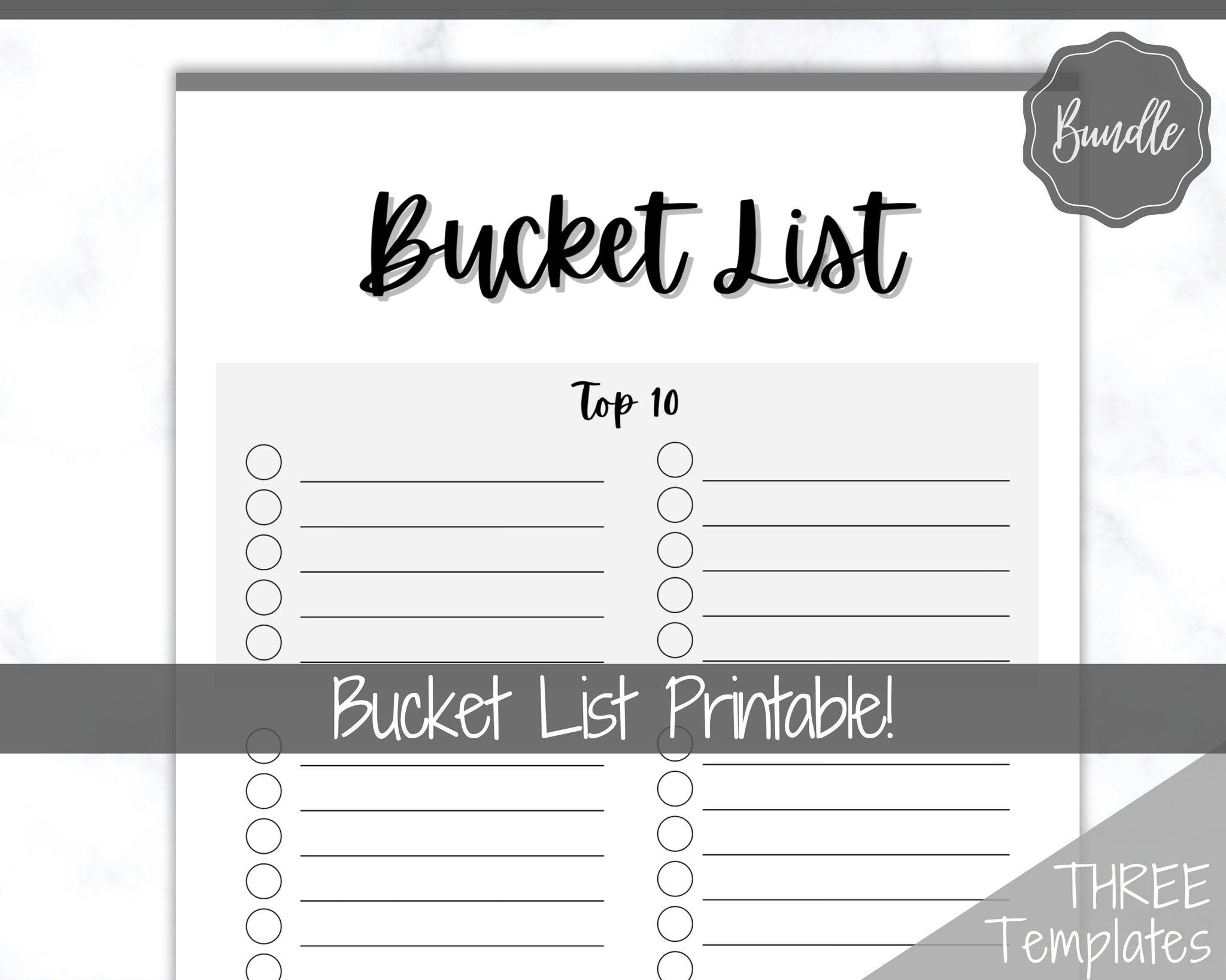 Bucket List Printable Templates | Wish List Tracker - Multi Color